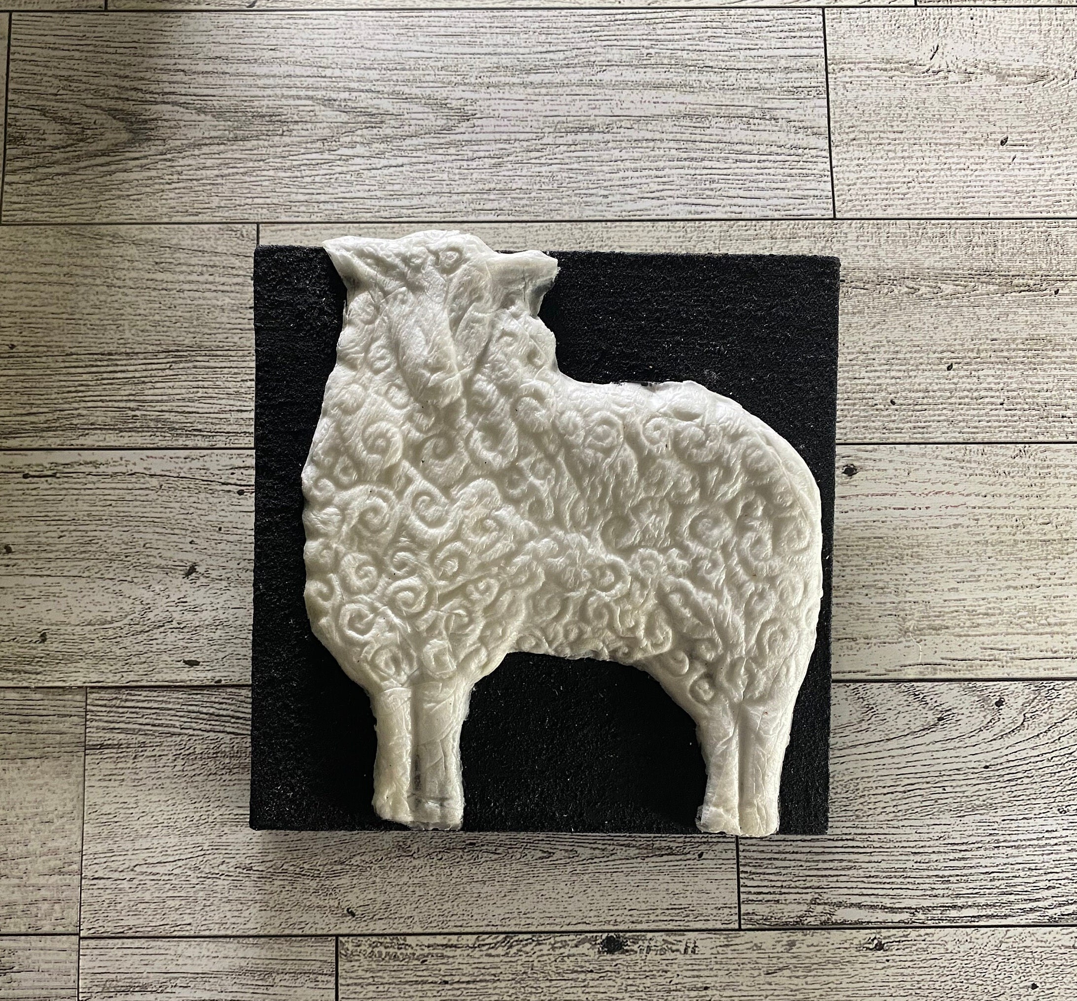 White Sheep Cast Paper Art Molded Paper Primitive - Etsy