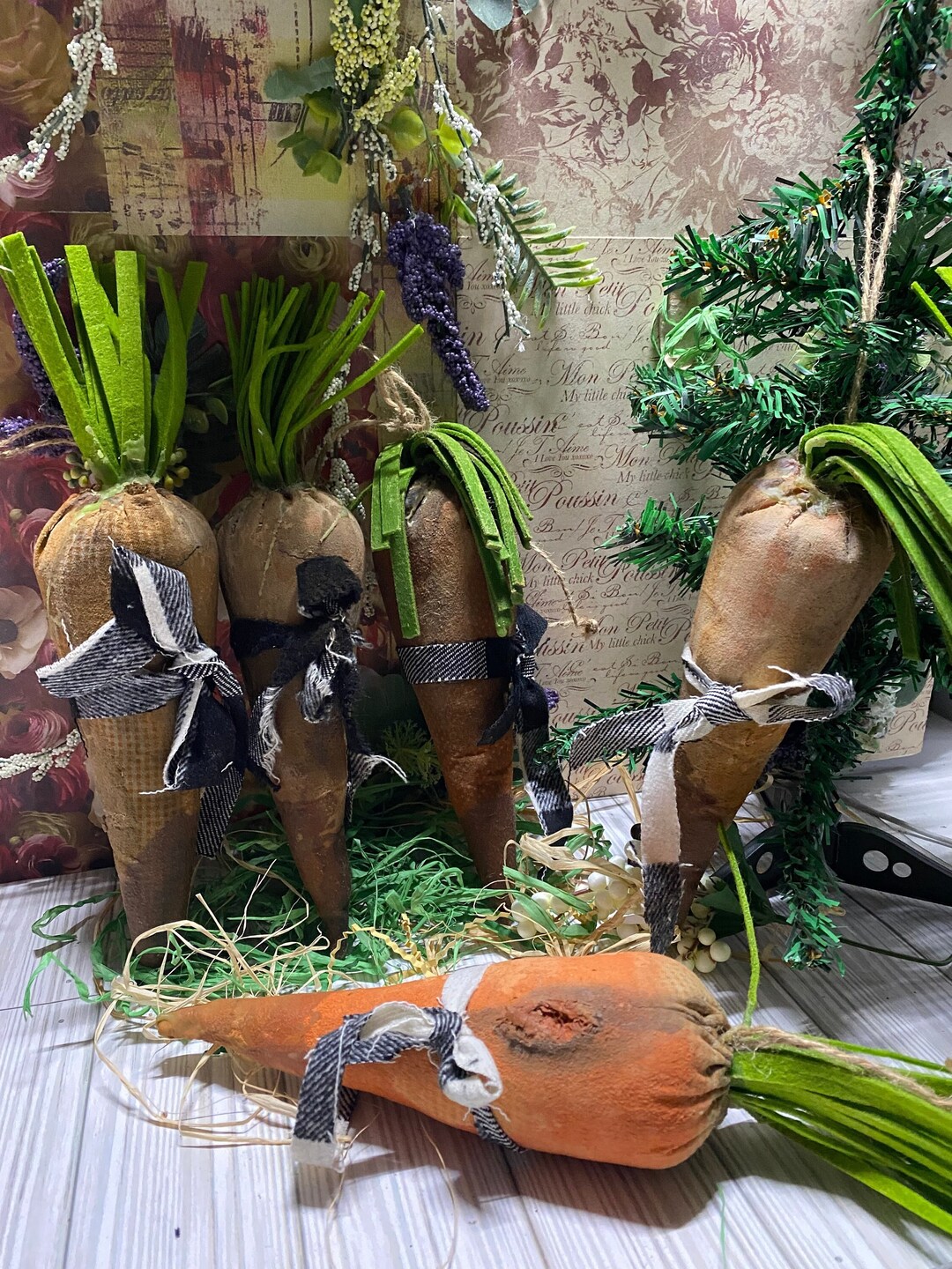 Primitive Grungy Carrots, Set of 3 | Primitive Decor | Easter | Spring ...