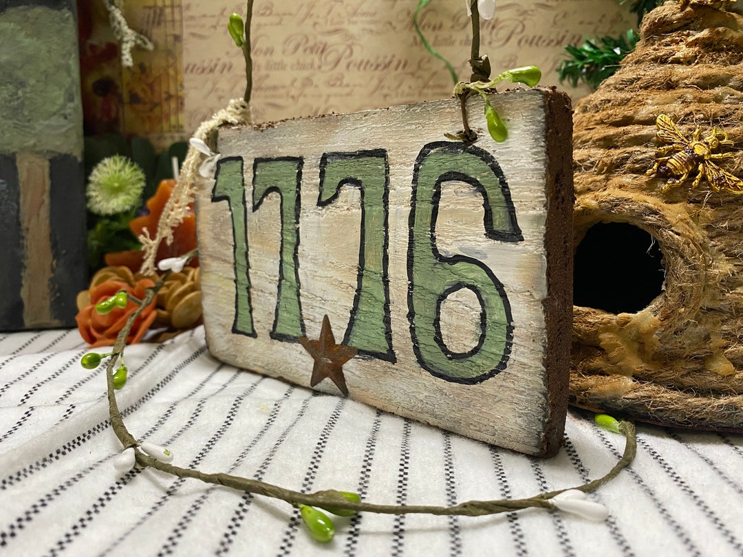 1776 Grunged Wood Sign - Americana, Primitive Decor, Farmhouse, 4th of ...