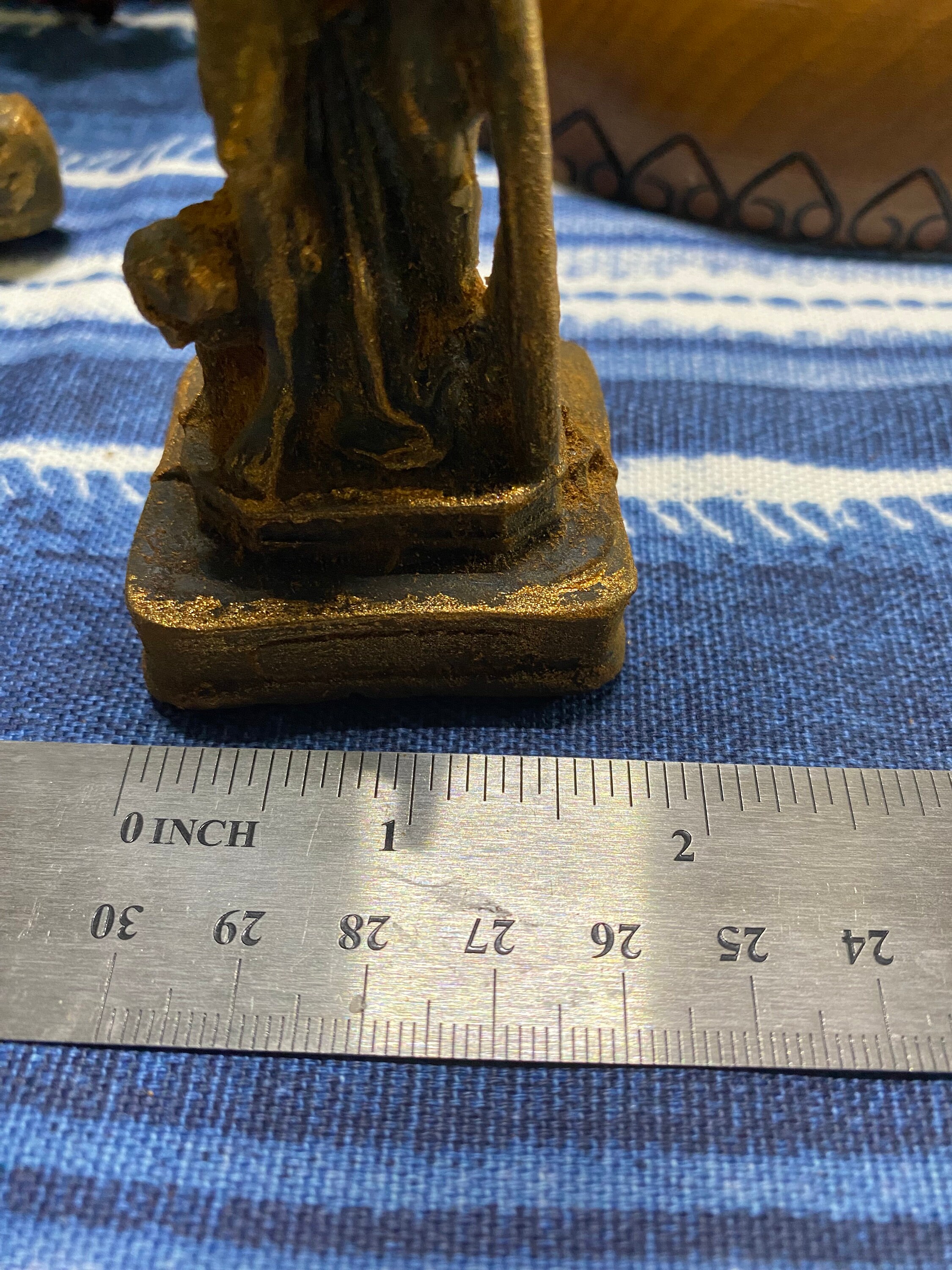 St. Lazarus, San Lazaro, Statue, Figurine, Blackened Beeswax Dusted W ...