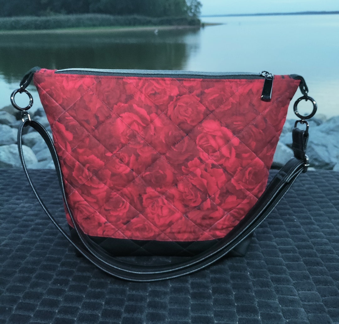 Quilted Red Rose Crossbody/shoulder Bag - Etsy