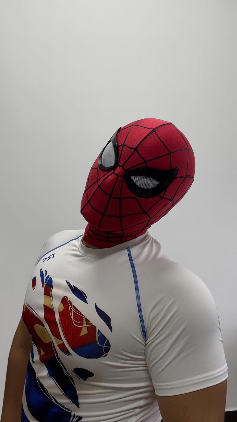 Spider-man Cosplay Mask: Detachable Lens, Lycra Spandex - Halloween ...
