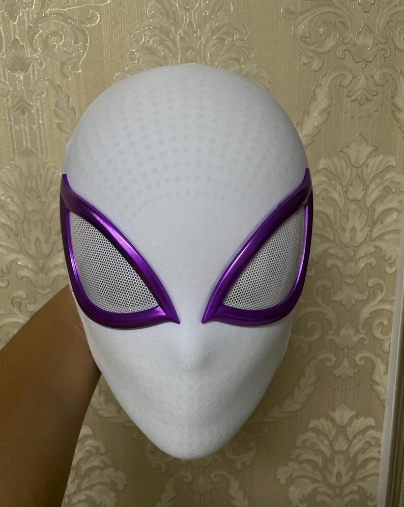 Gwen Stacy Spider-man Cosplay Mask: Lycra Spandex, White Face Shell - Etsy