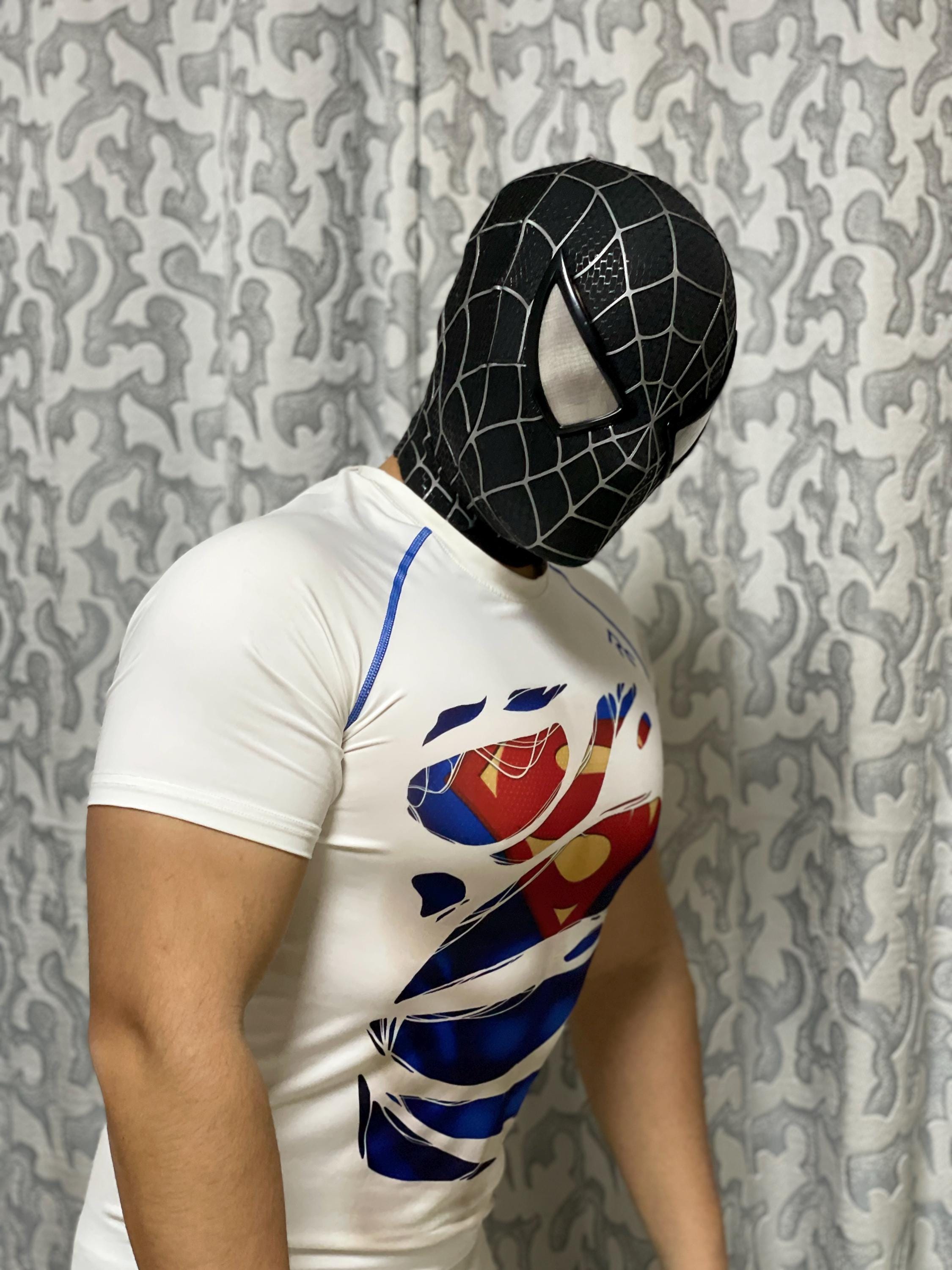 Custom Black Spiderman Mask: Lycra Spandex Cosplay Face Shell - Etsy