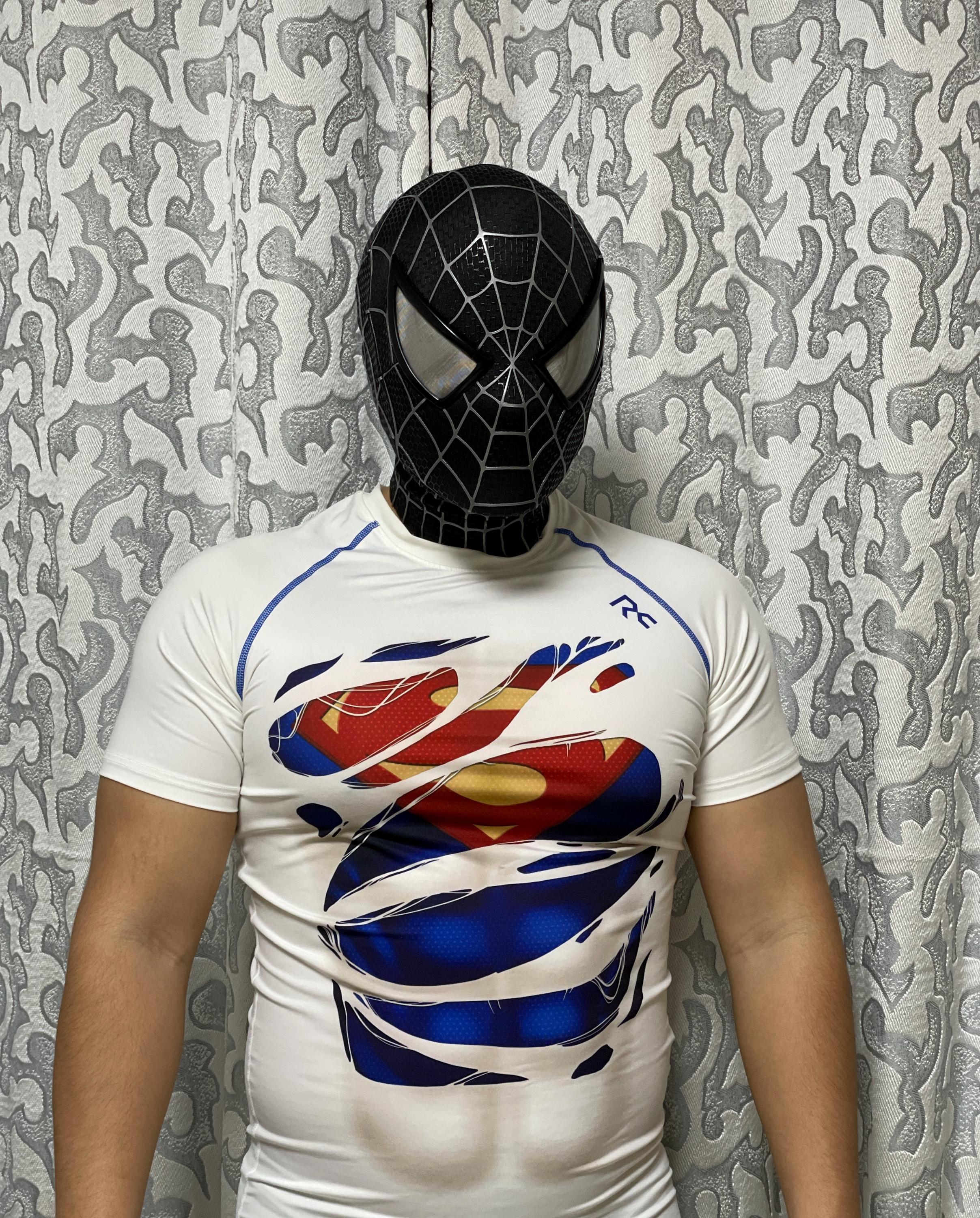 Custom Black Spiderman Mask: Lycra Spandex Cosplay Face Shell - Etsy