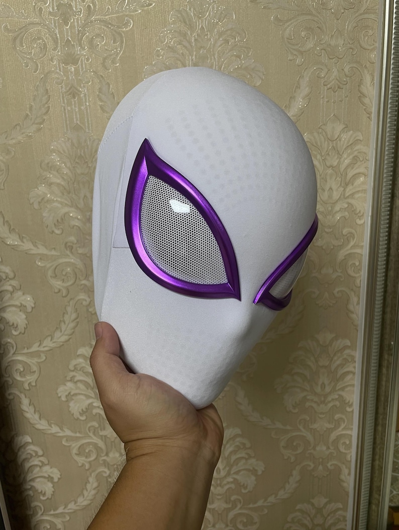 Gwen Stacy Spider-man Cosplay Mask: Lycra Spandex, White Face Shell - Etsy