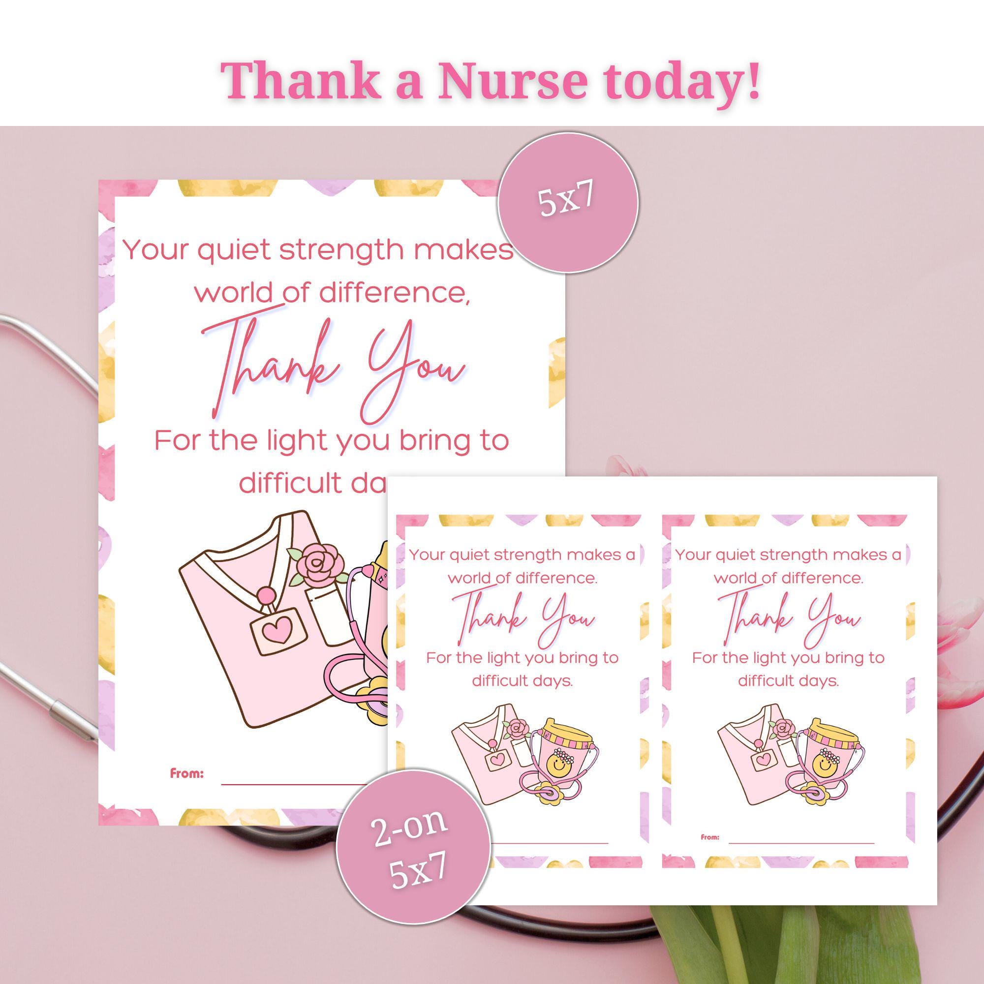 Nurse Appreciation Thank You Card, Nurse Gift Card Holder Printable ...