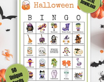 Halloween Bingo, 30 Halloween Bingo Cards, Halloween Activity, Kids ...