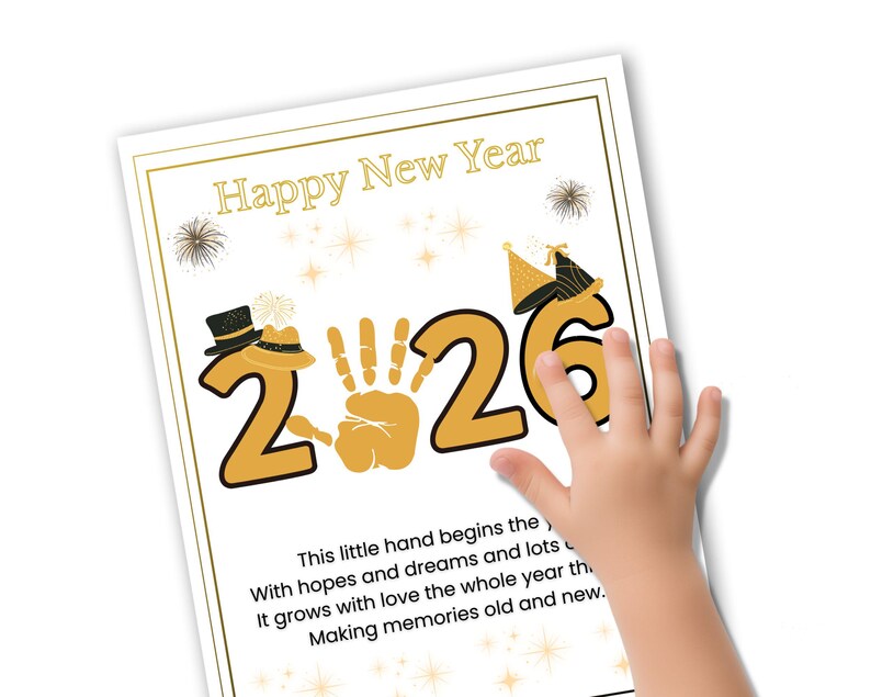 2026 New Year Handprint Craft Printable | Kids Keepsake Poem ...