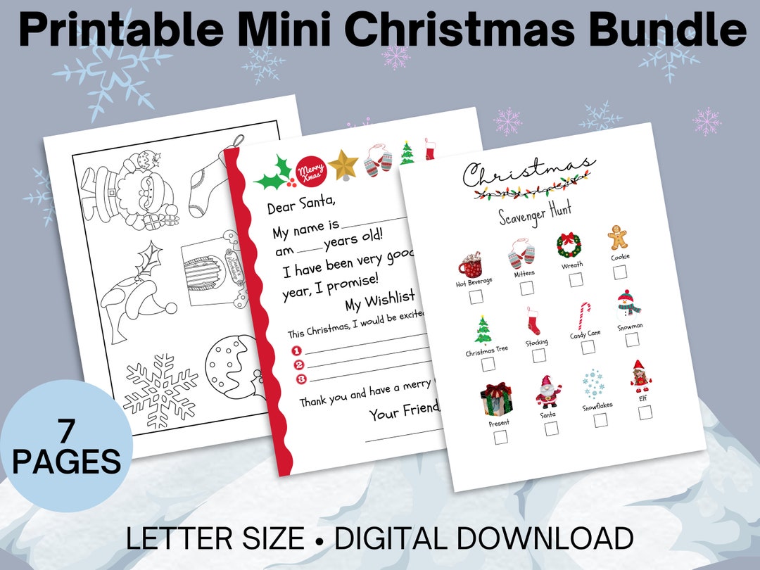 Printable Christmas Mini Bundle - Etsy