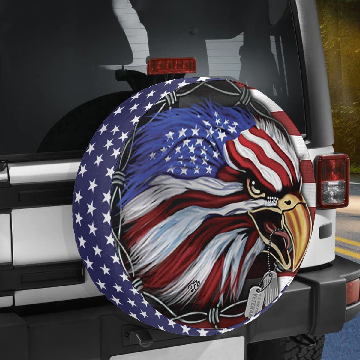 Bald Eagle American Flag Veteran Spare Tire Cover sold by Daisy | SKU ...
