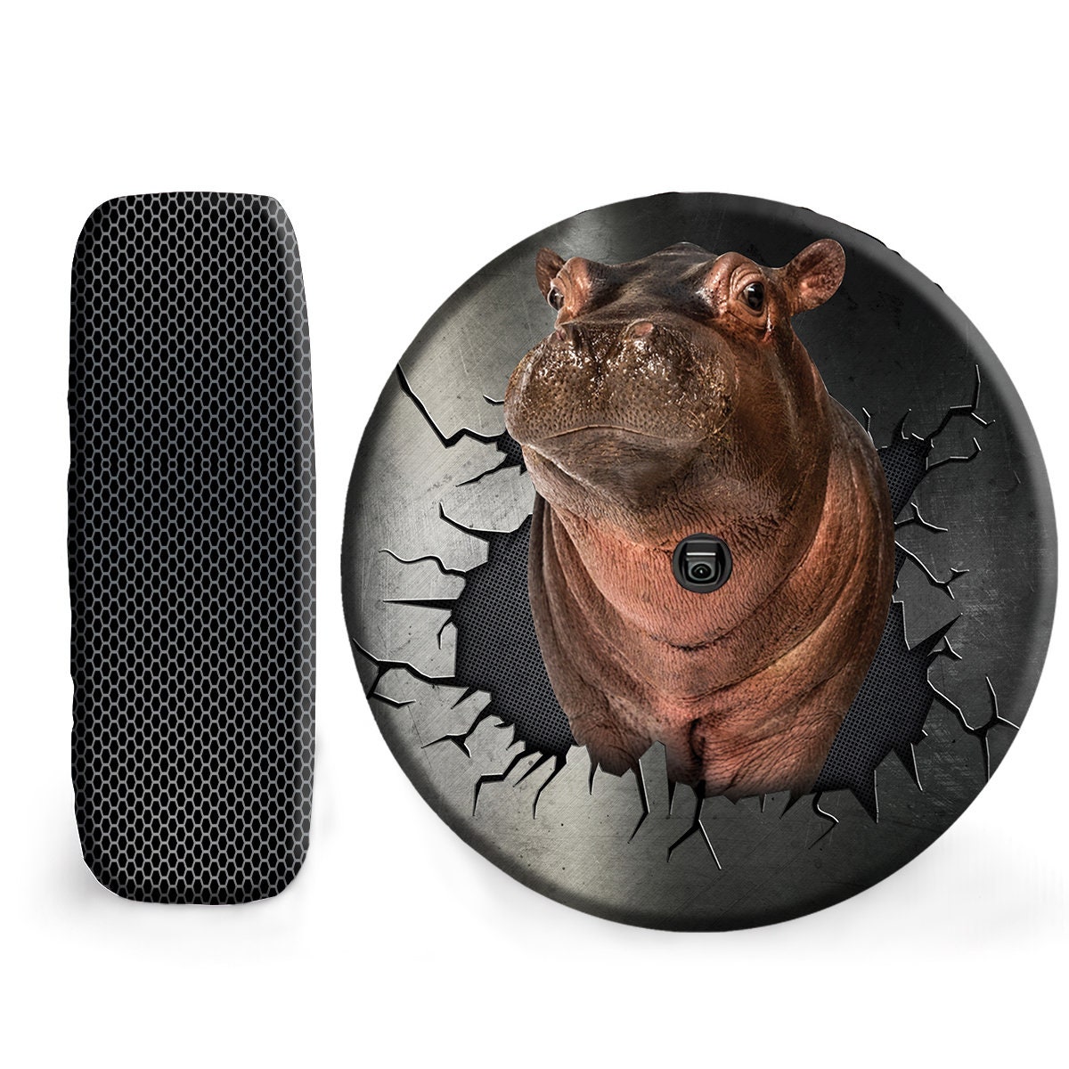 Hippopotamus Hippo Tire Cover, Hippopotamus-Hippo Funny Decal, Animal ...