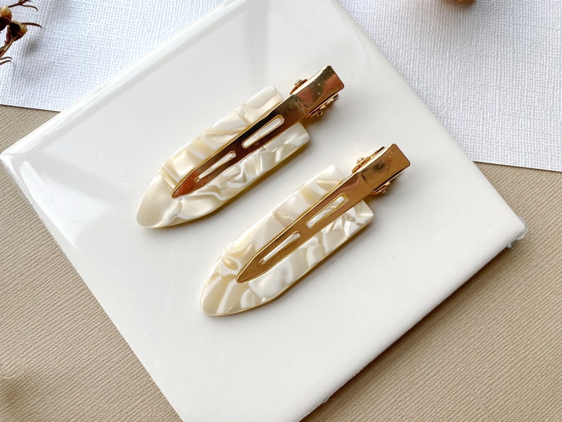 Original Creaseless Clips Marble Hair Clips Make up Clips - Etsy