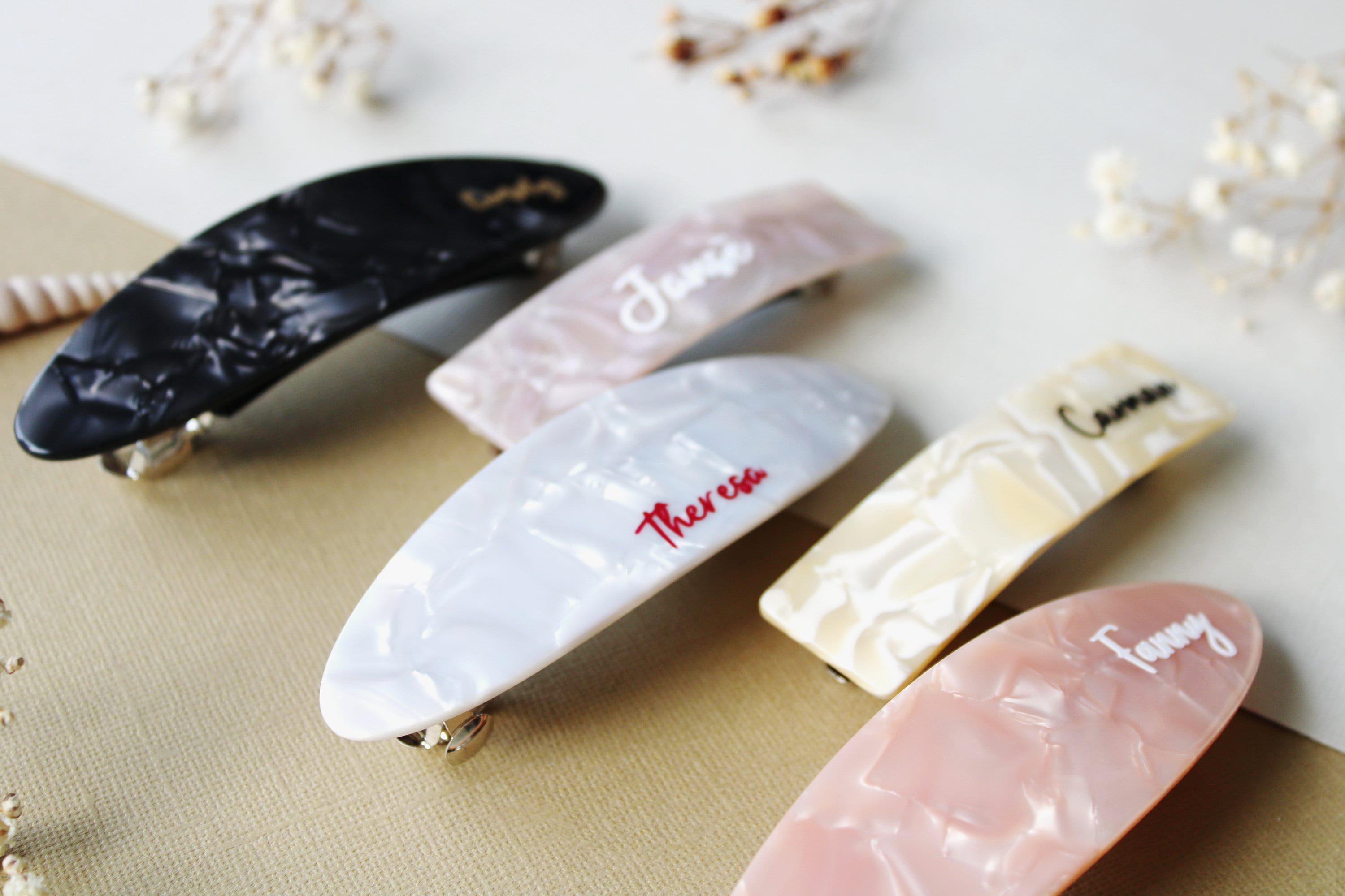 Round Custom Hair Clips Personalized Gifts, Elegant, Minimalistic ...