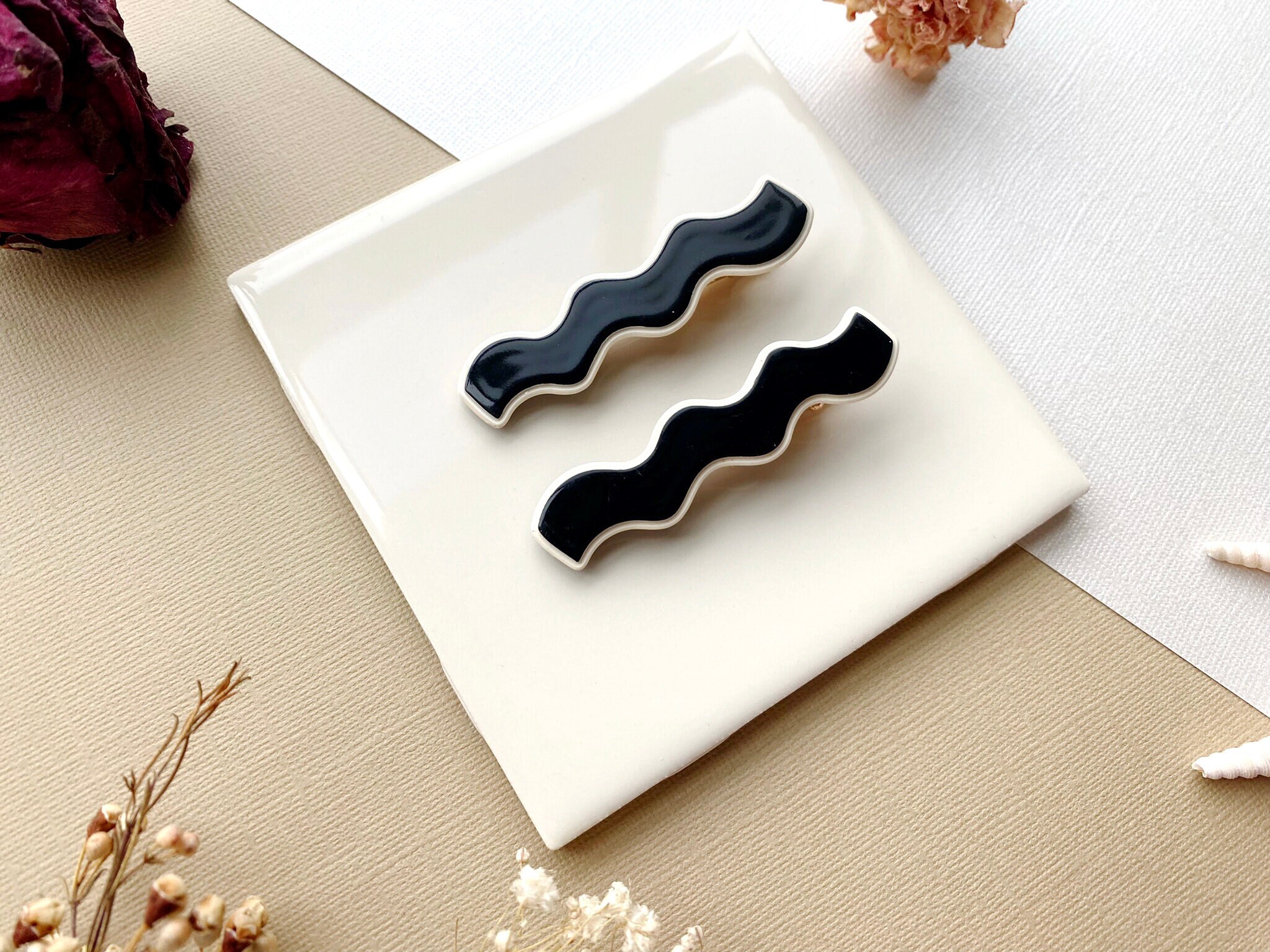 Wave Modern Clips Classic Acrylic Hair Clip, Barrette, Hair Accessories ...