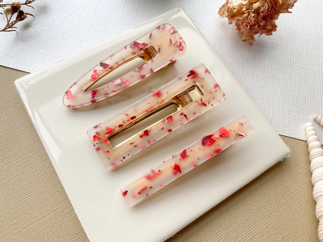Matte Confetti Acrylic Clips Cute Party Hair Clips, Hair Accessories ...