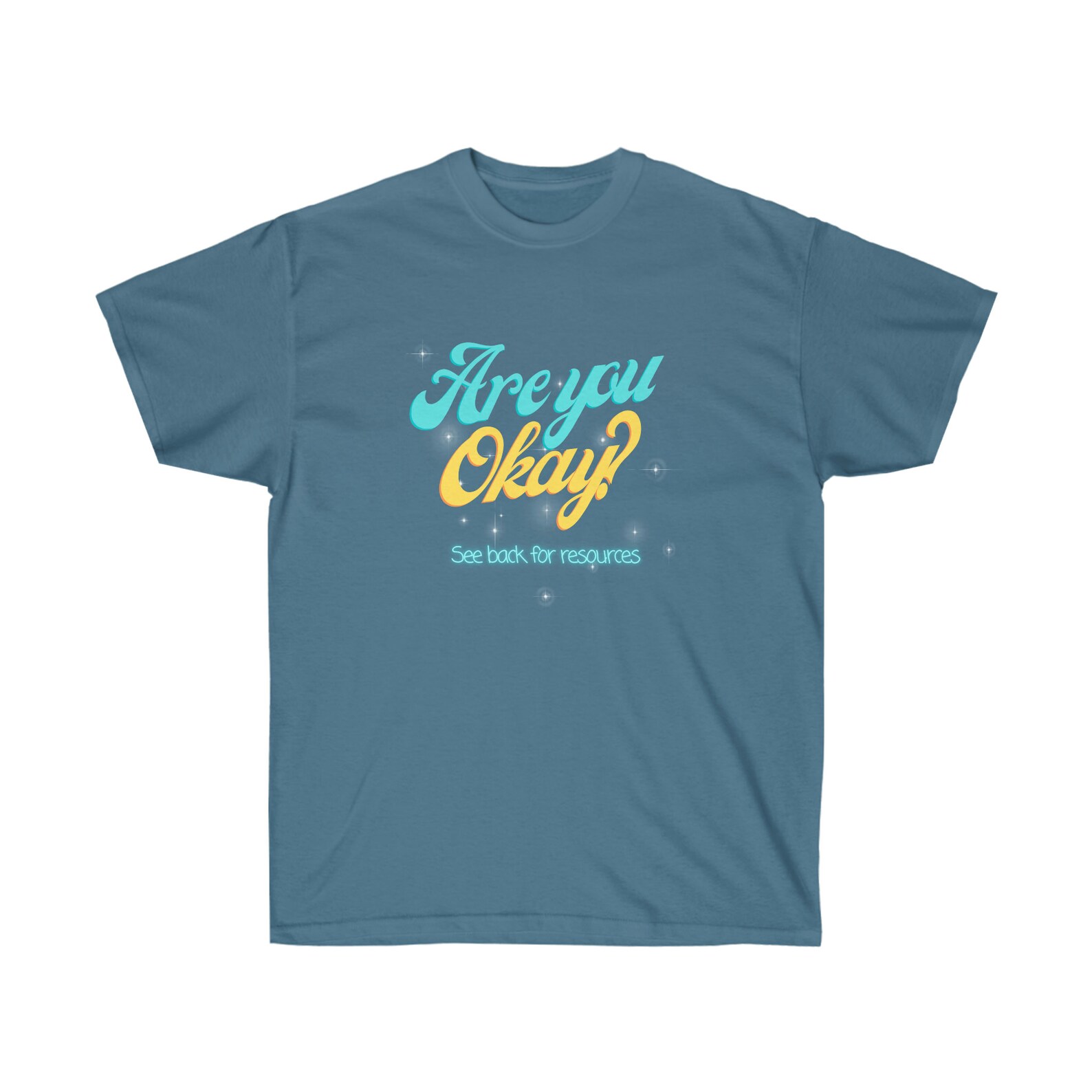 Are You Okay? Mental Health Resources Open Dyslexic Font on Back Unisex ...