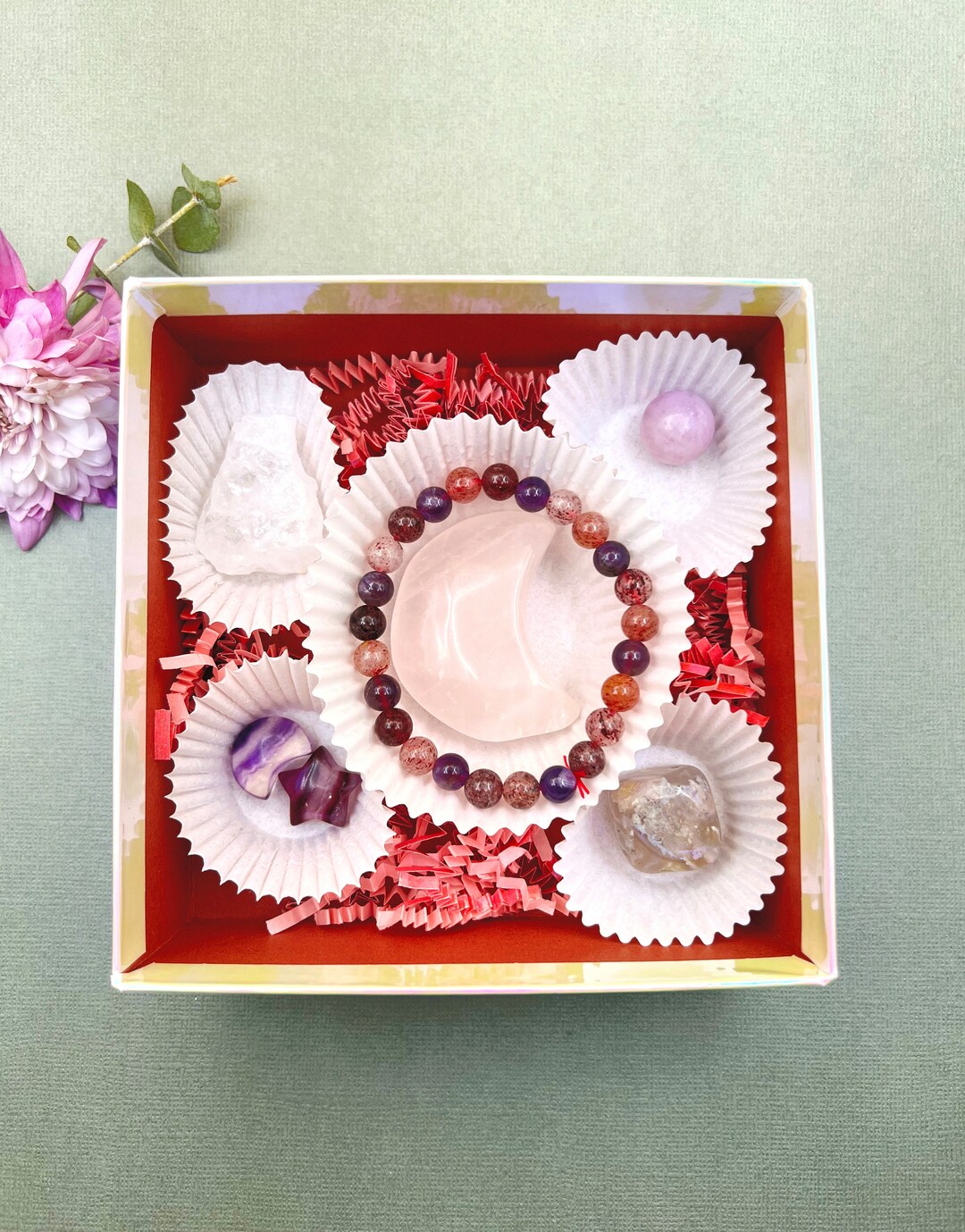 Crystal Gift Box, Birthday or Anniversary Gift, 7 Pc Crystal Set, Box ...