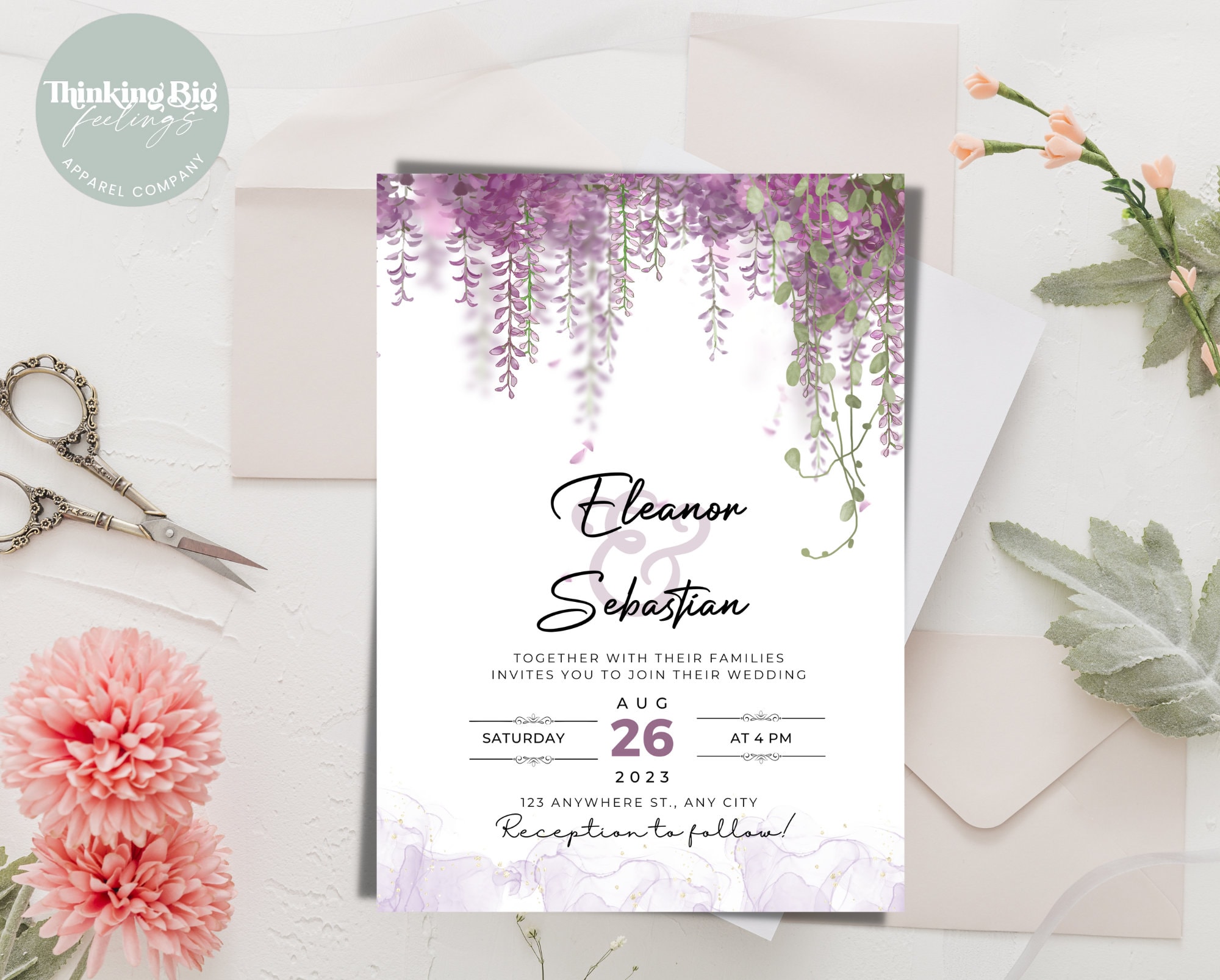 Editable Wedding Invitation Template, Wedding Invitations, Custom ...