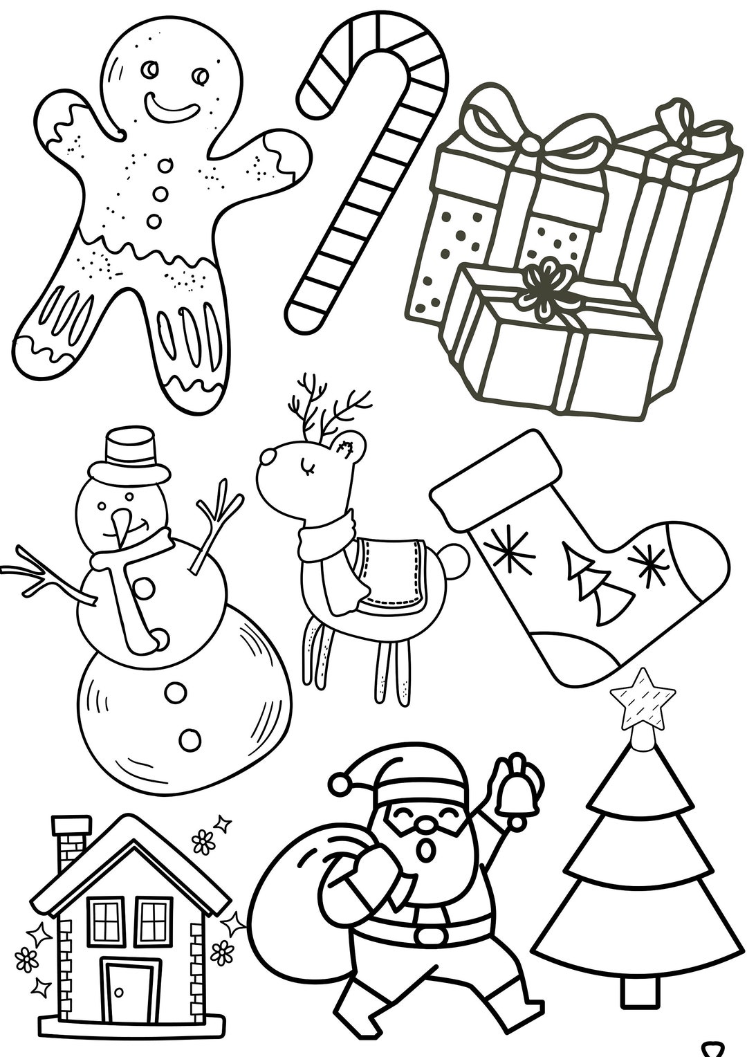 Children's Christmas Colouring Pages - Etsy