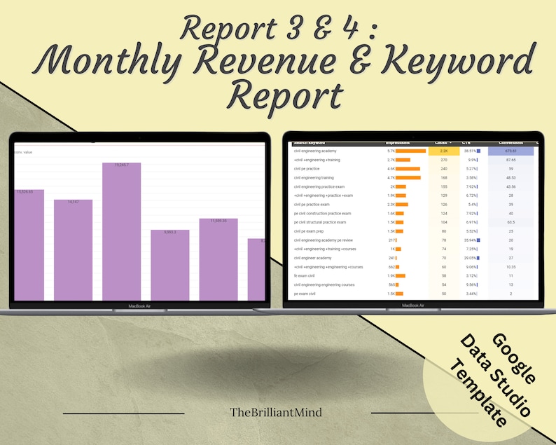 Google Ads Google Data Studio Report Template, Monthly Reports, Small ...