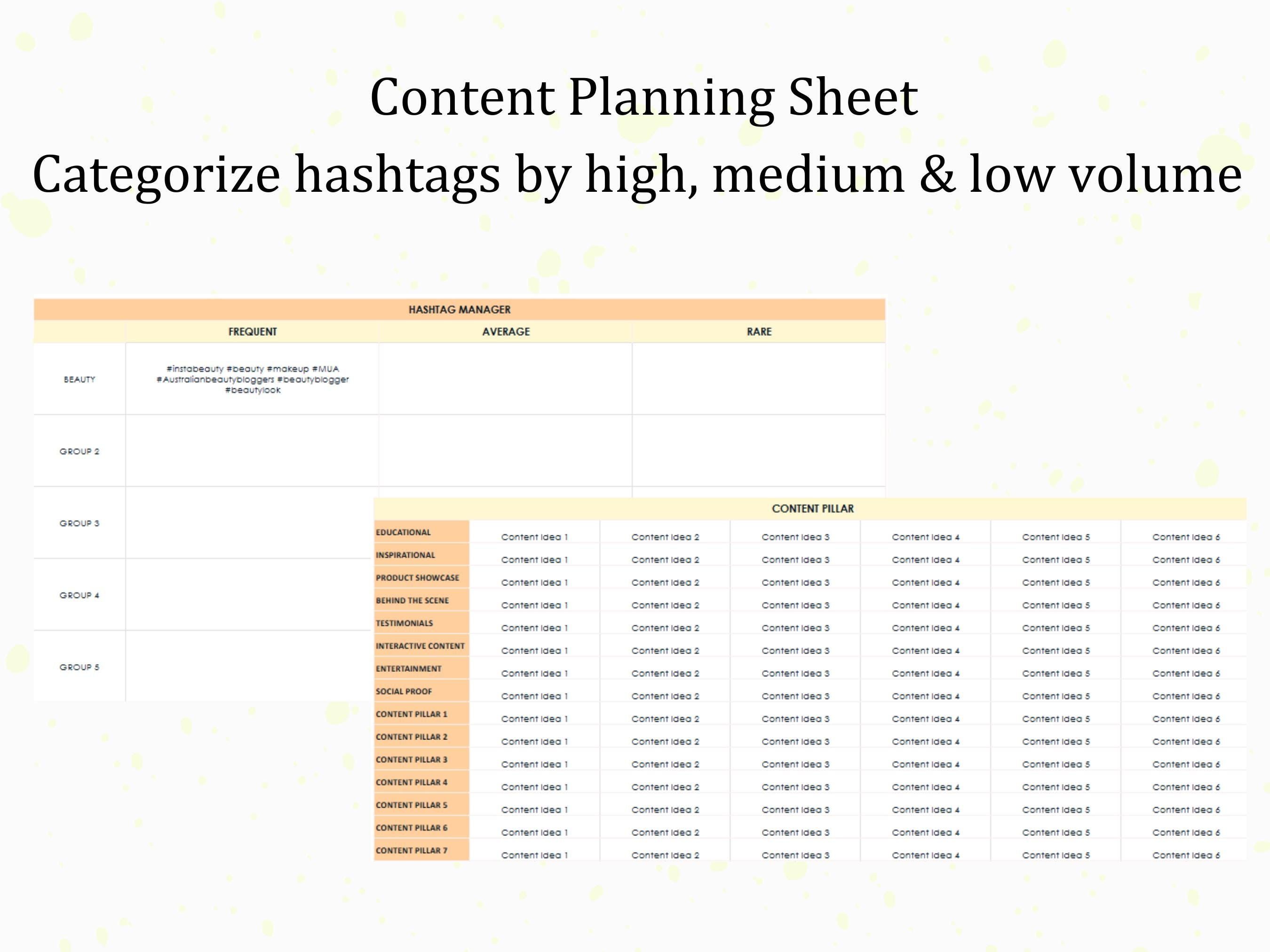 Social Media Content Calendar, Monthly Tracker, Followers Goals ...
