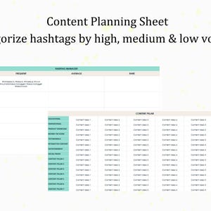 Social Media Content Calendar, Monthly Tracker, Followers Goals ...