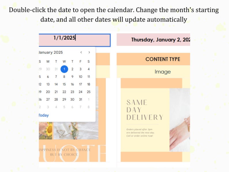 Social Media Content Calendar, Monthly Tracker, Followers Goals ...