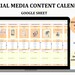 Social Media Content Calendar, Monthly Tracker, Followers Goals ...