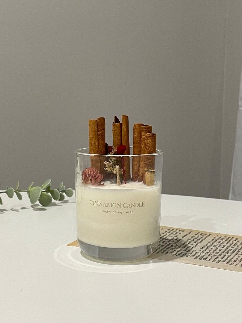 Cinnamon Candle Dried Flower Scented Candle Gift for Friend Event ...