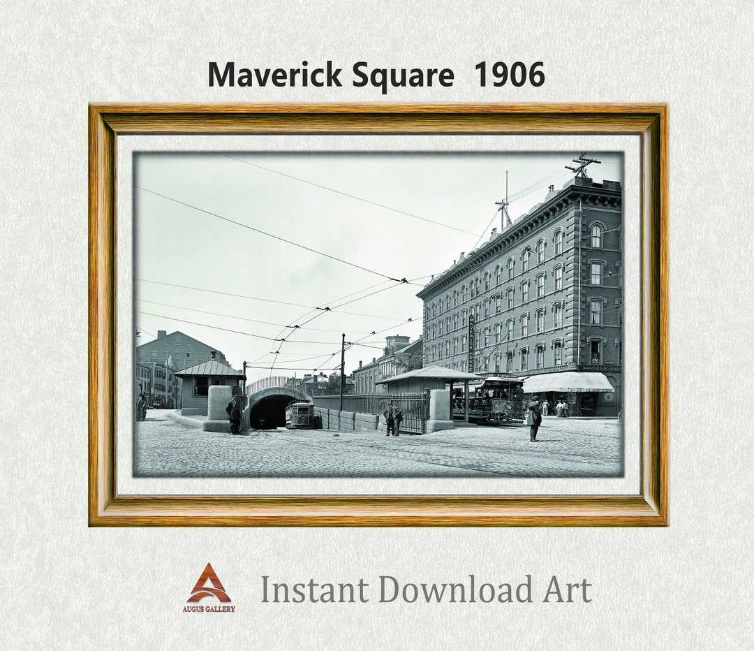 Vintage Photo Printable Boston Maverick Square 1906 - Etsy