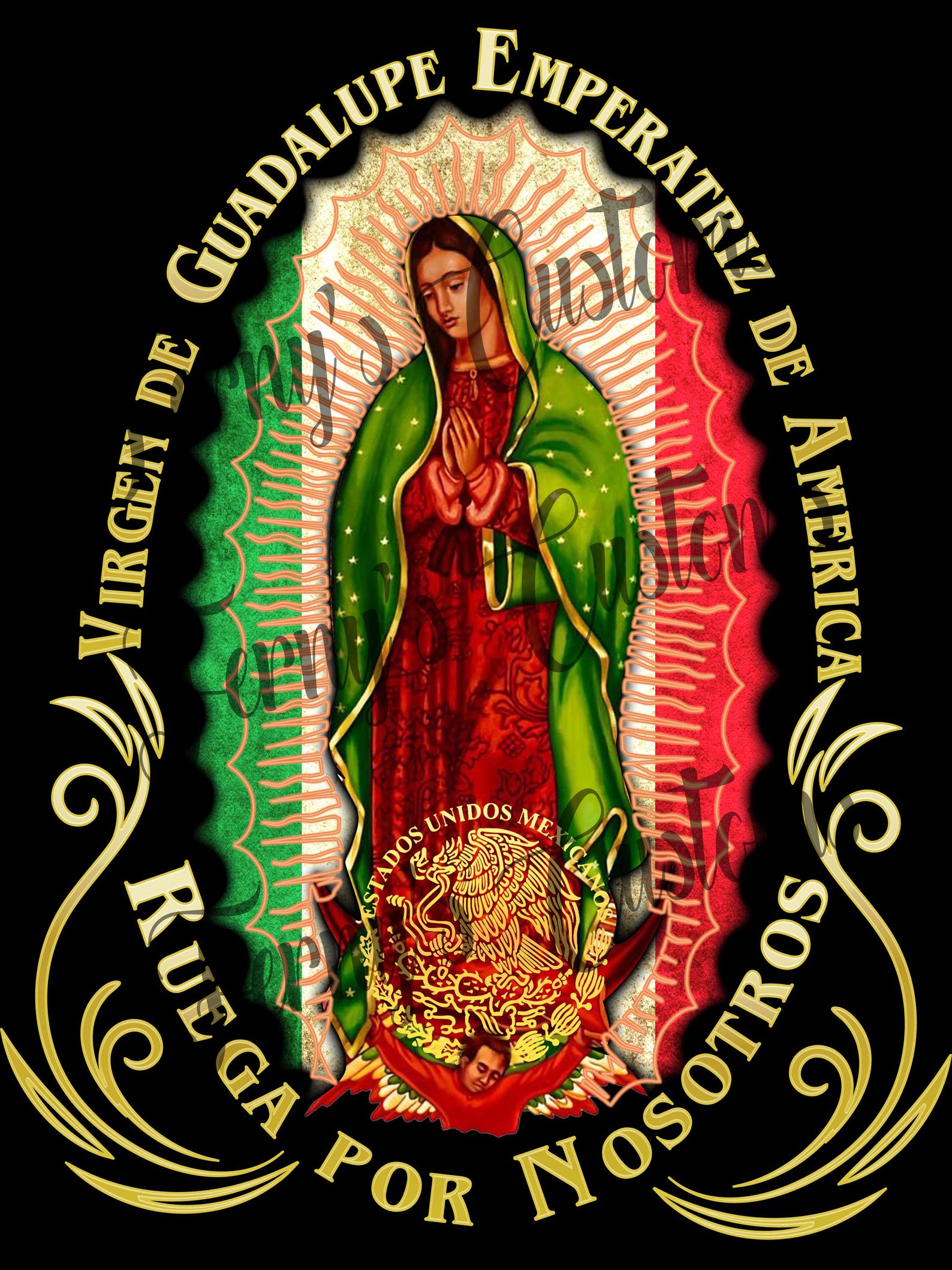 Virgen De Guadalupe PNG, Mexican Flag Virgen De Guadalupe PNG File ...