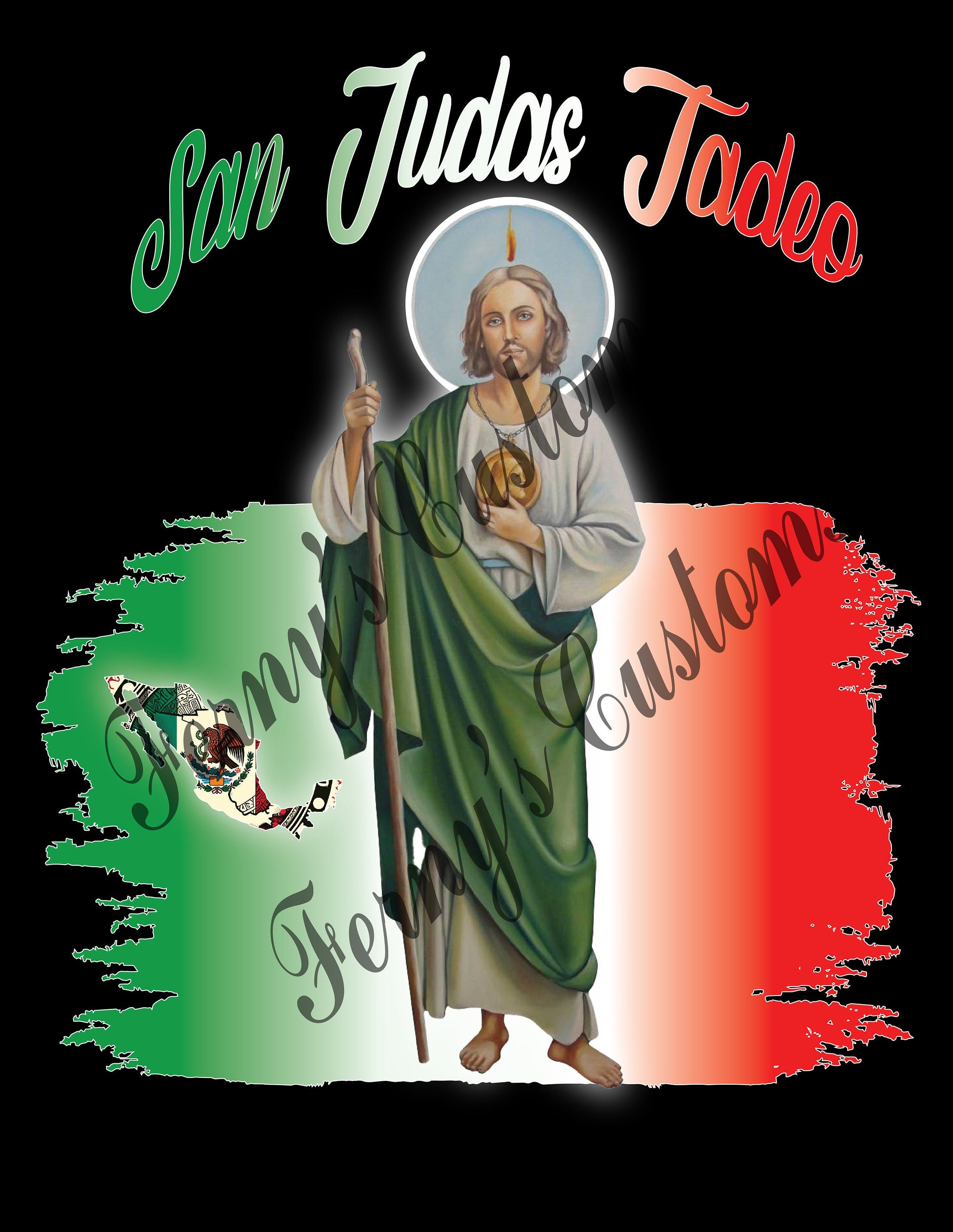San Judas Tadeo, Mexican Flag San Judas, Tri-color Saint Jude Thaddaeus ...