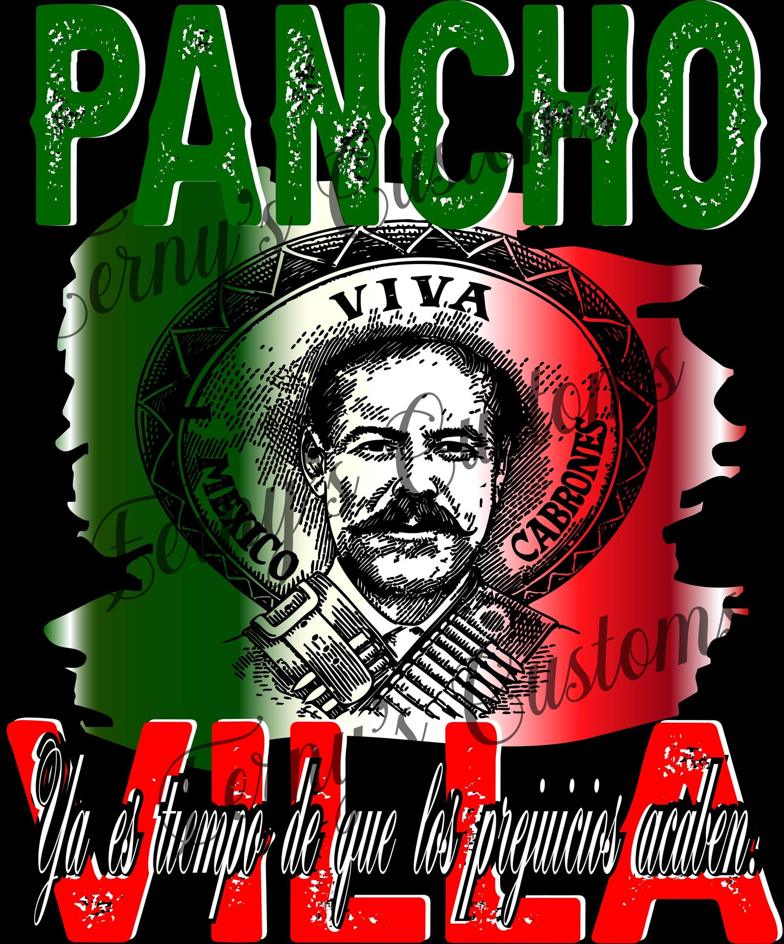 Pancho Villa PNG, Pancho Villa Design, Tri-color Pancho Villa Design ...