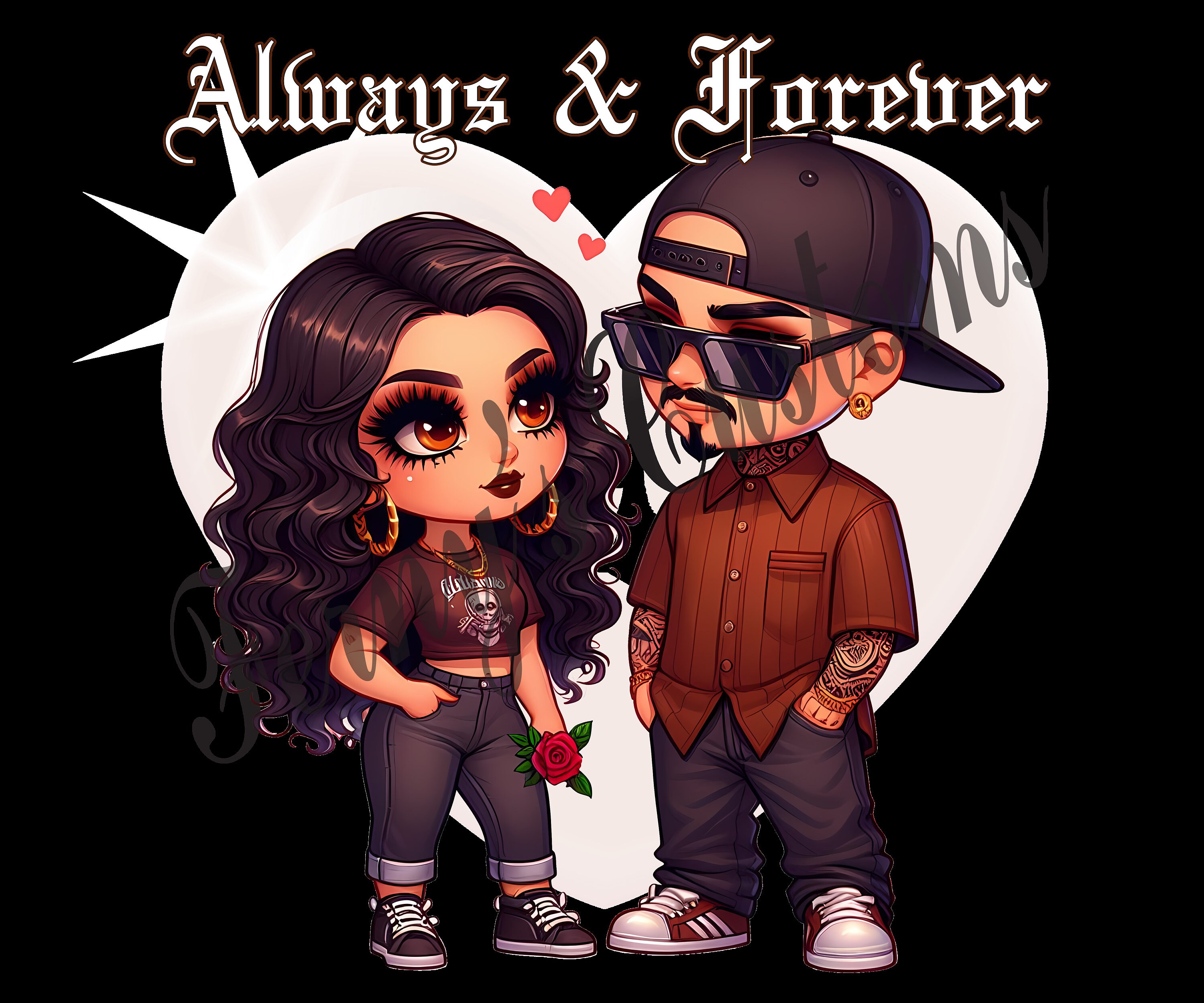 4 Always and Forever Valentine Cholo Chola Png, Spanish Couple ...