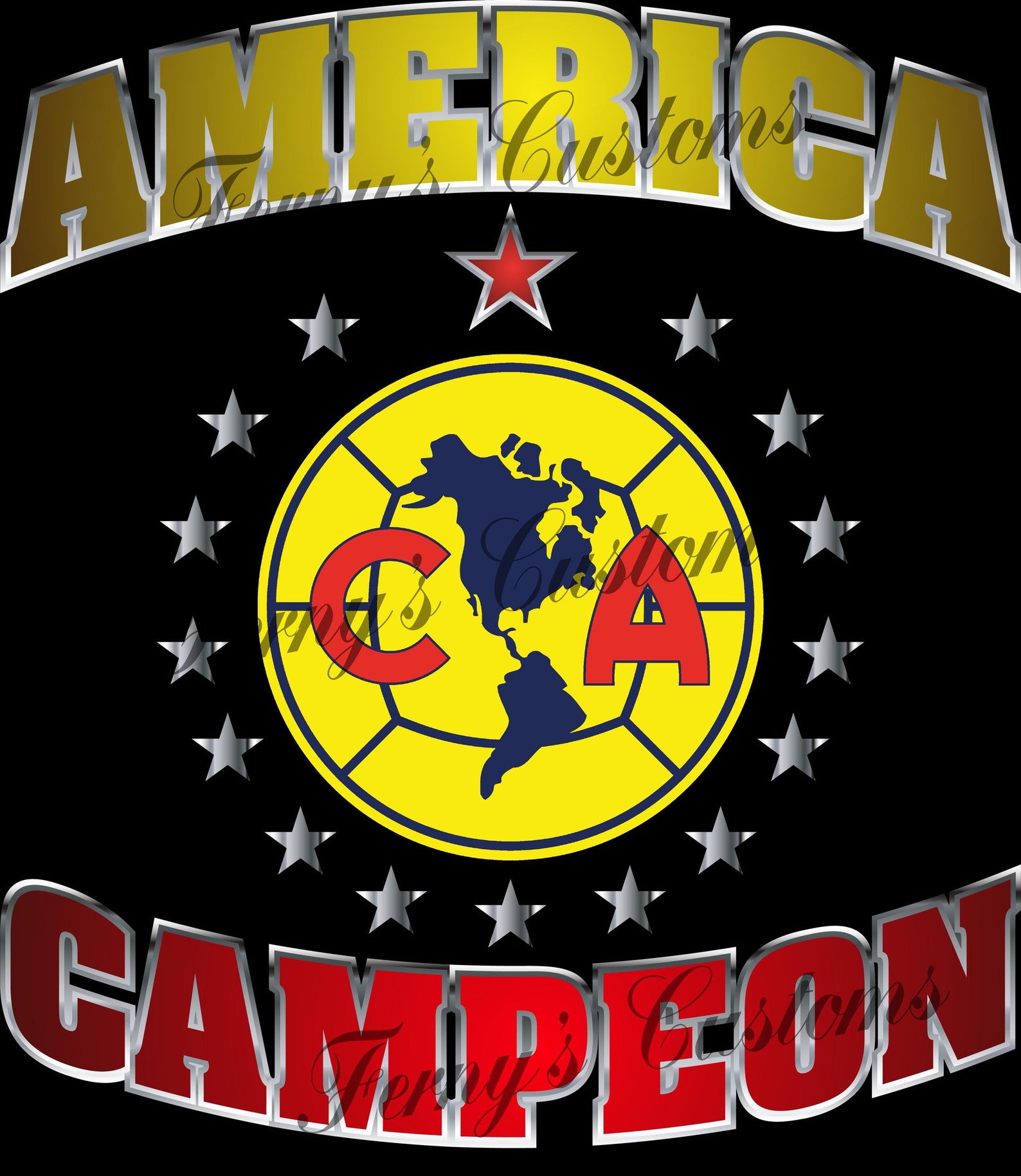 America PNG File, Club America Design, America Campeon PNG File, Chrome ...