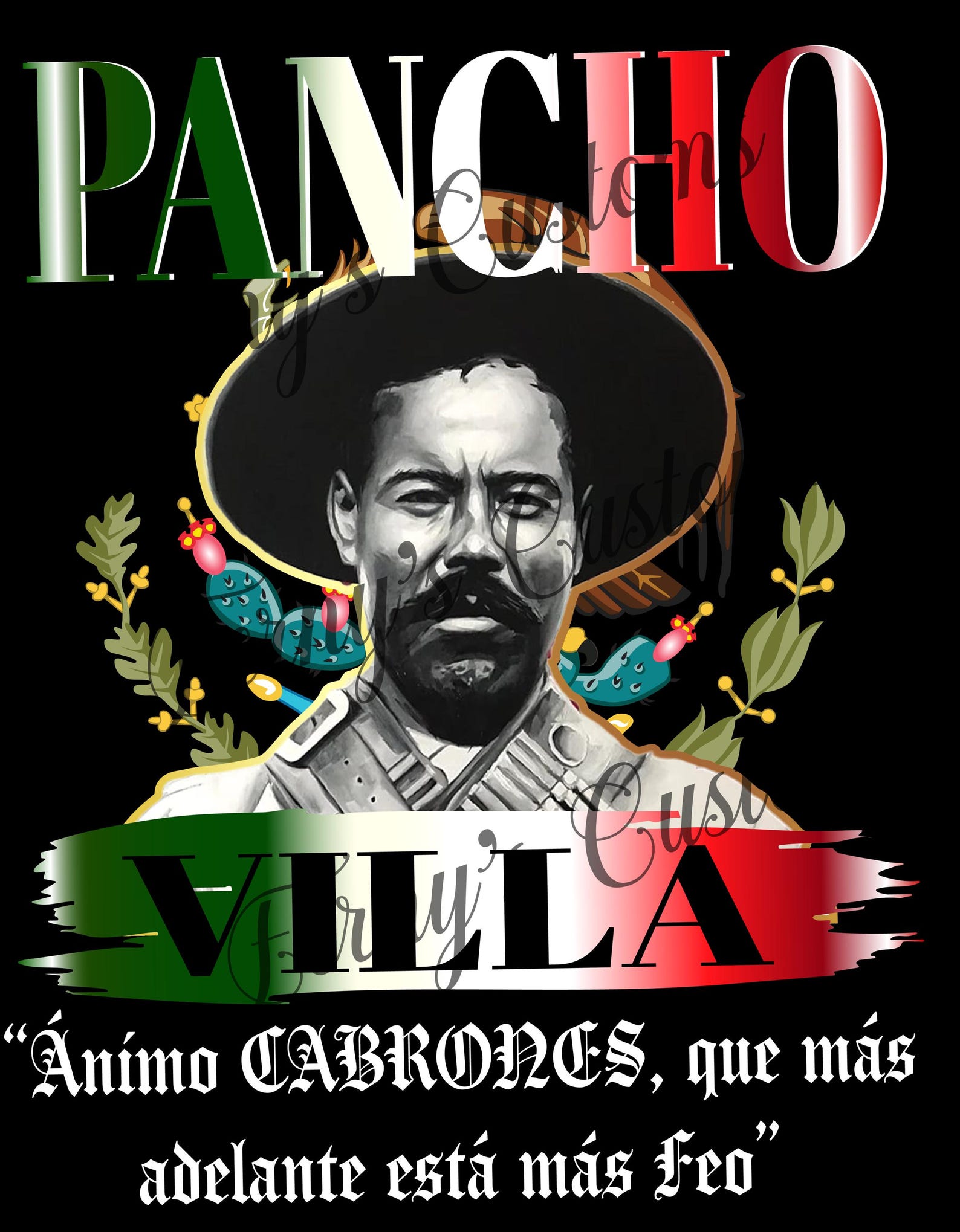 Pancho Villa PNG, Pancho Villa Design, Tri-color Pancho Villa Design ...