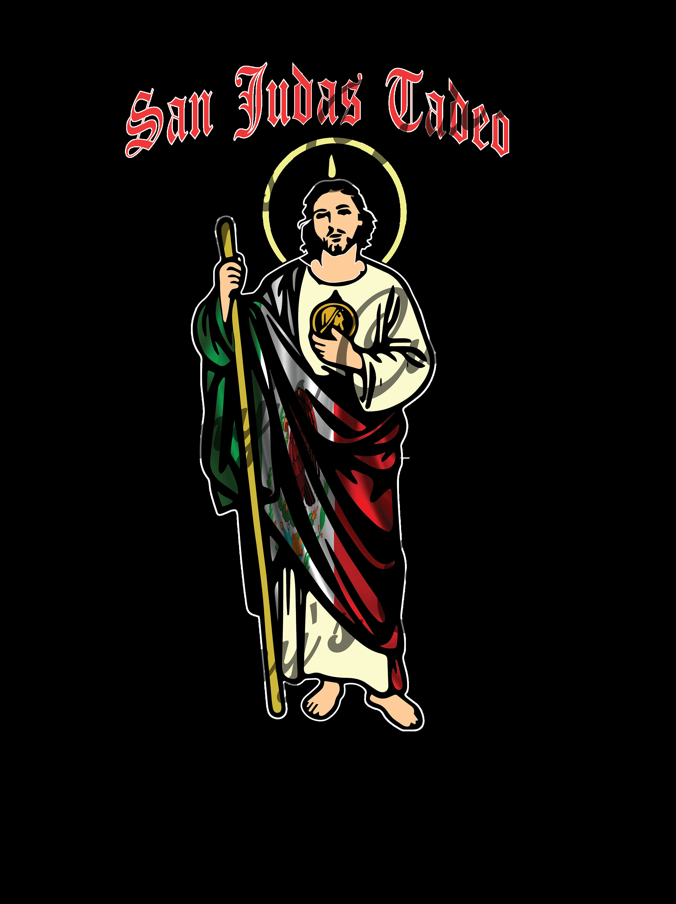 San Judas Tadeo, Mexican Flag San Judas, Tri-color Saint Jude Thaddaeus ...