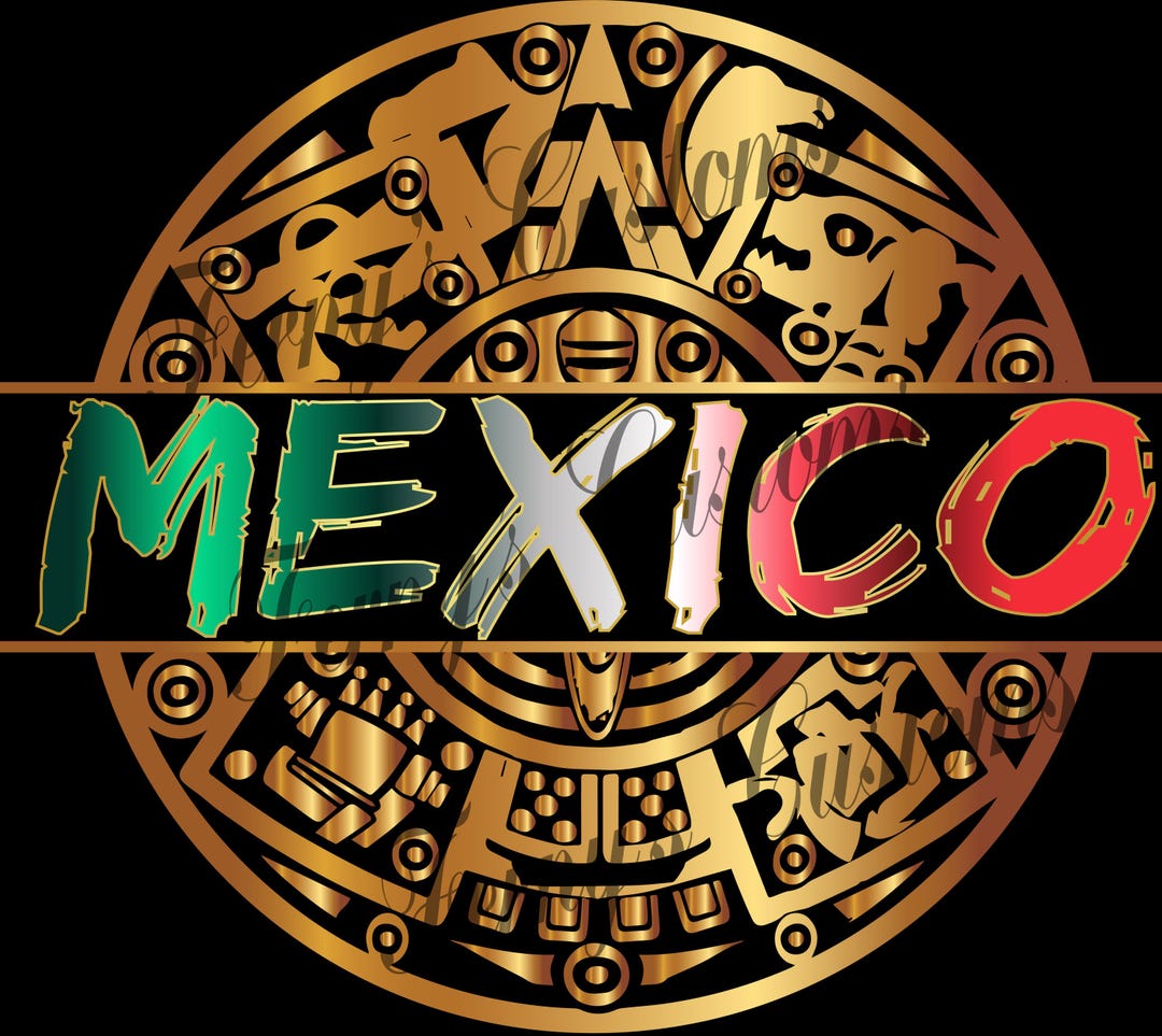 Mexico Logo Aztec Map PNG File, Aztec Logo Design PNG, Shiny Chrome ...