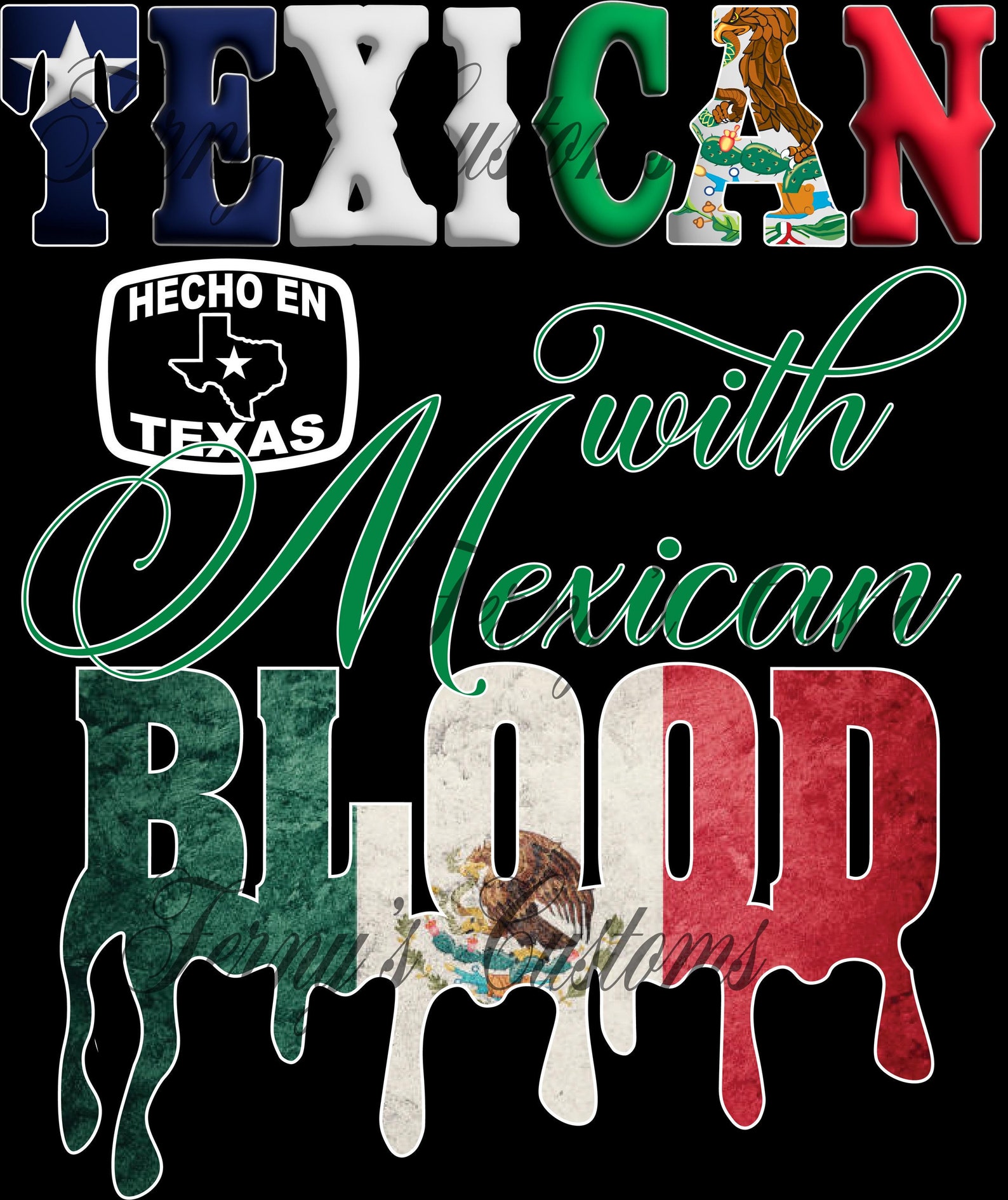 Texican Logo, Mexico and Texas Png File, PNG File Texican Design ...