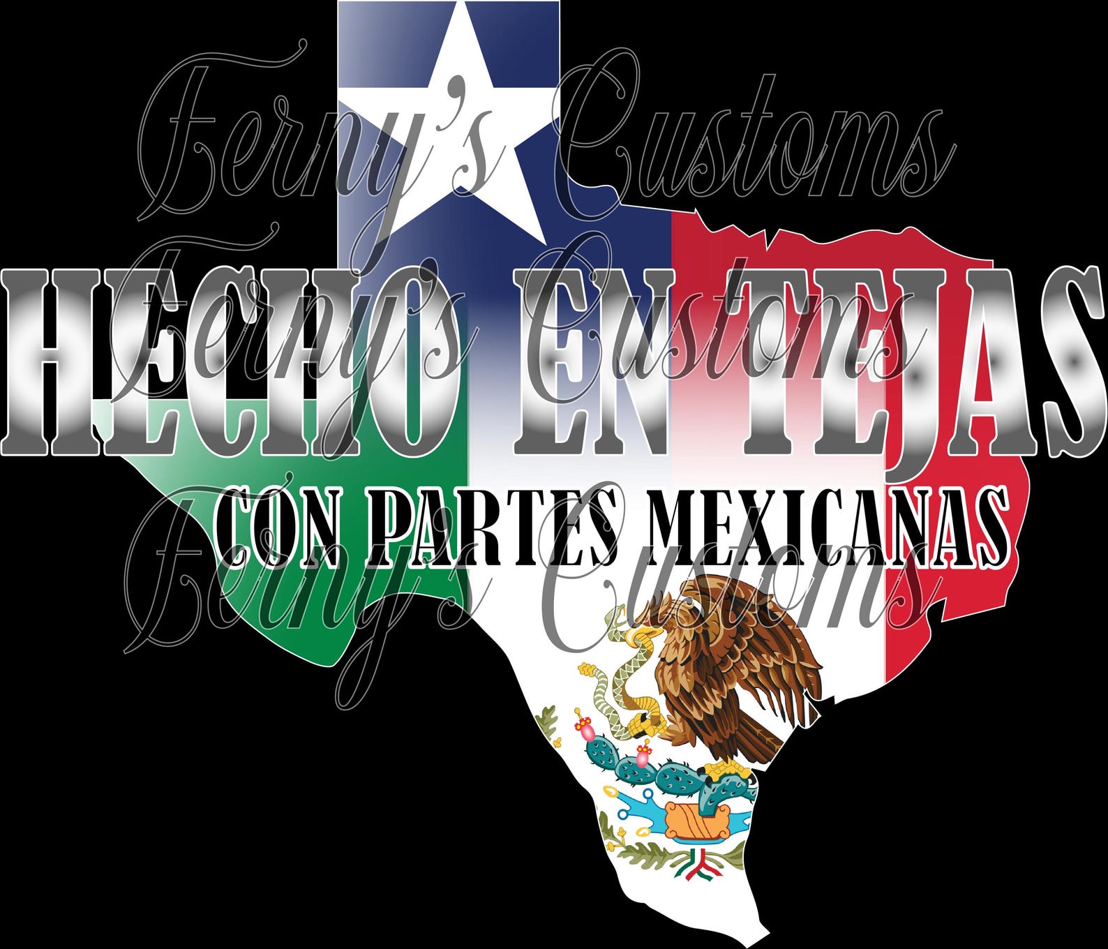 Texas and Mexico Flag, Made in Tejas With Mexican Parts PNG File PNG ...