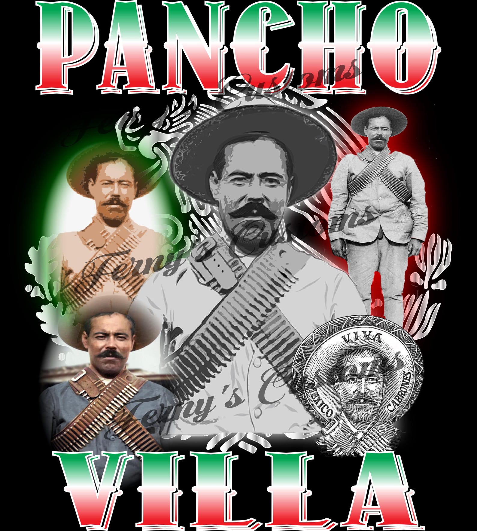 Pancho Villa PNG, Mexican Flag Colors Pancho Villa PNG, Tri-color ...
