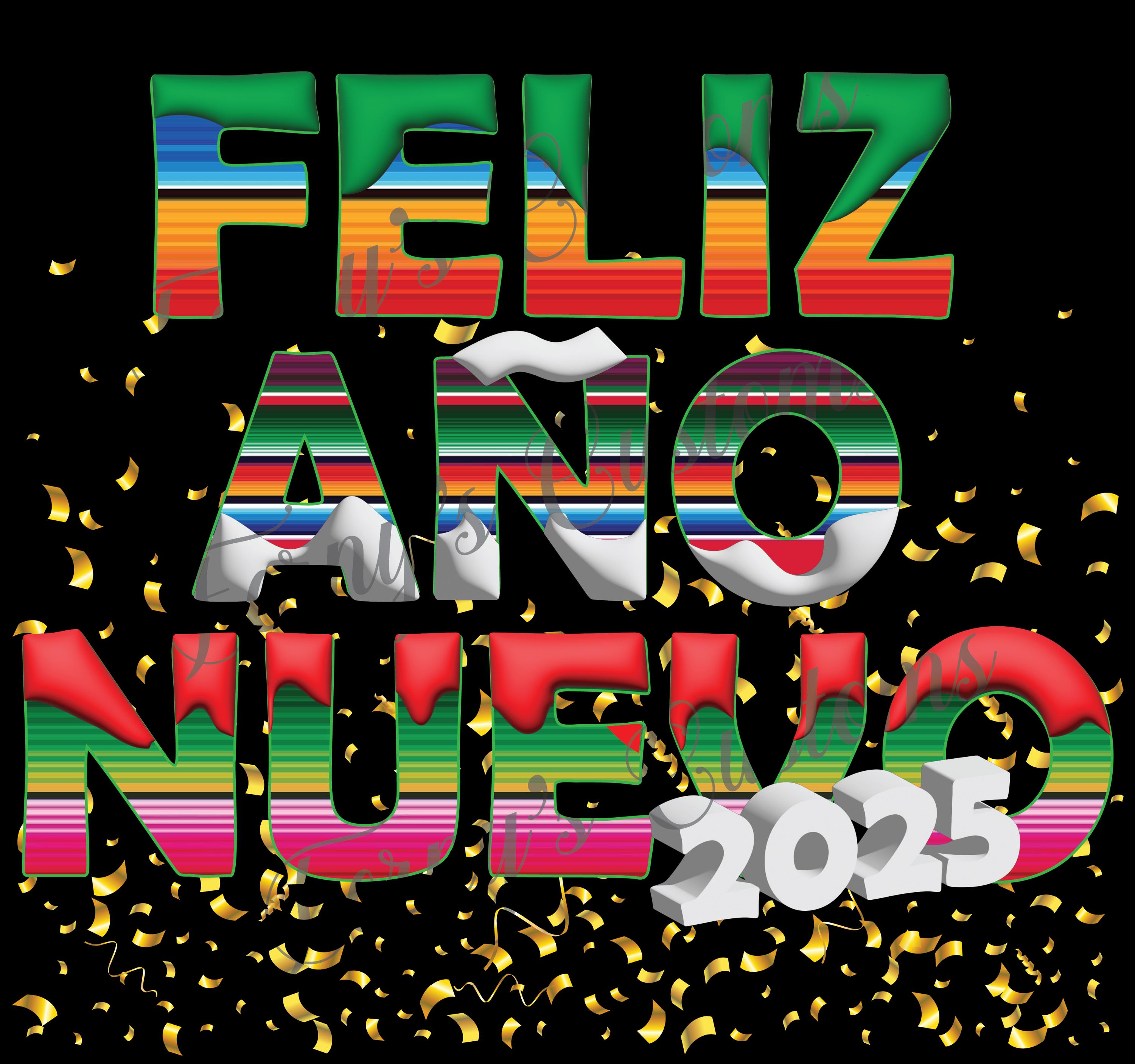 Feliz Ano Nuevo PNG File, Happy New Year 2025 PNG, Sarape New Year ...