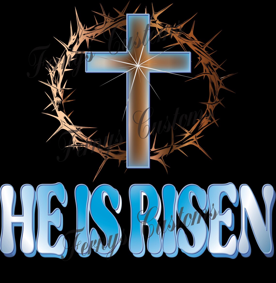 He is Risen PNG File, Christian Easter PNG File, Easter Blue Design PNG ...