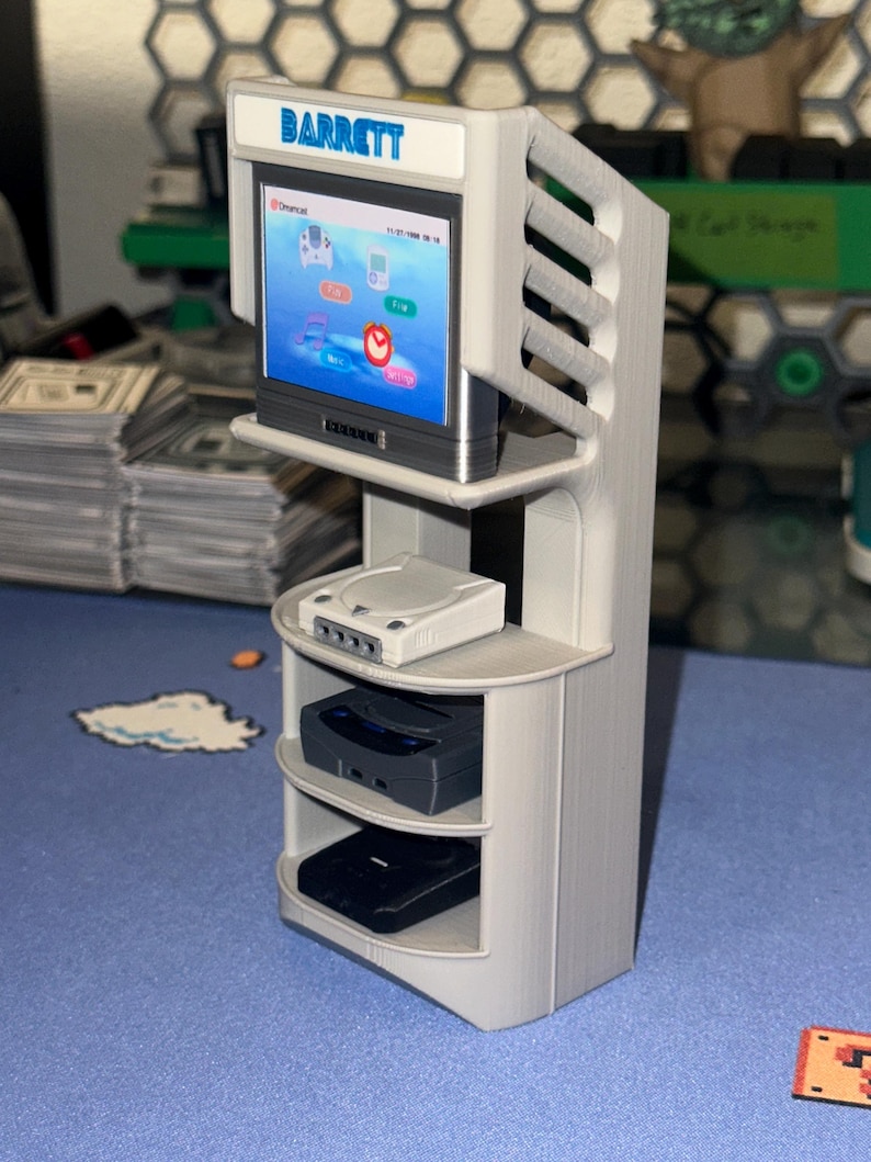 Miniature Gaming Kiosk - Includes Mini CRT TV, Shelf System and 3 Mini ...