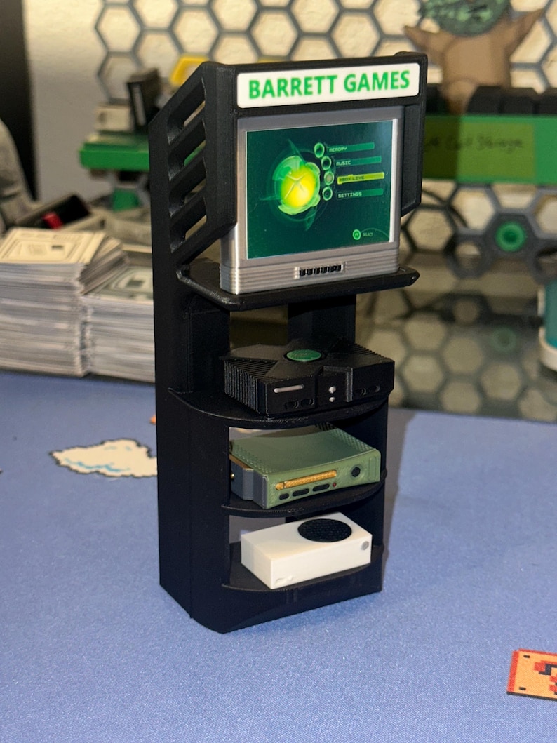 Miniature Gaming Kiosk - Includes Mini CRT TV, Shelf System and 3 Mini ...
