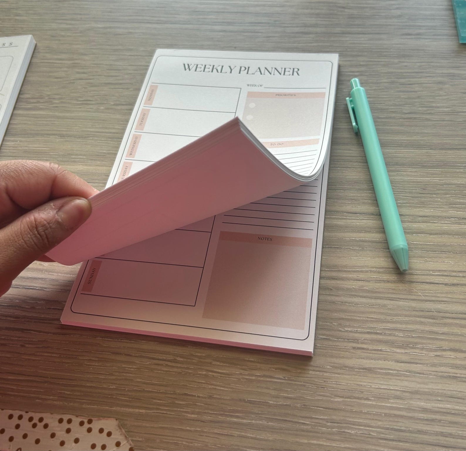 A5 Weekly Planner Notepad – Minimalist Undated To-do List Desk Pad ...