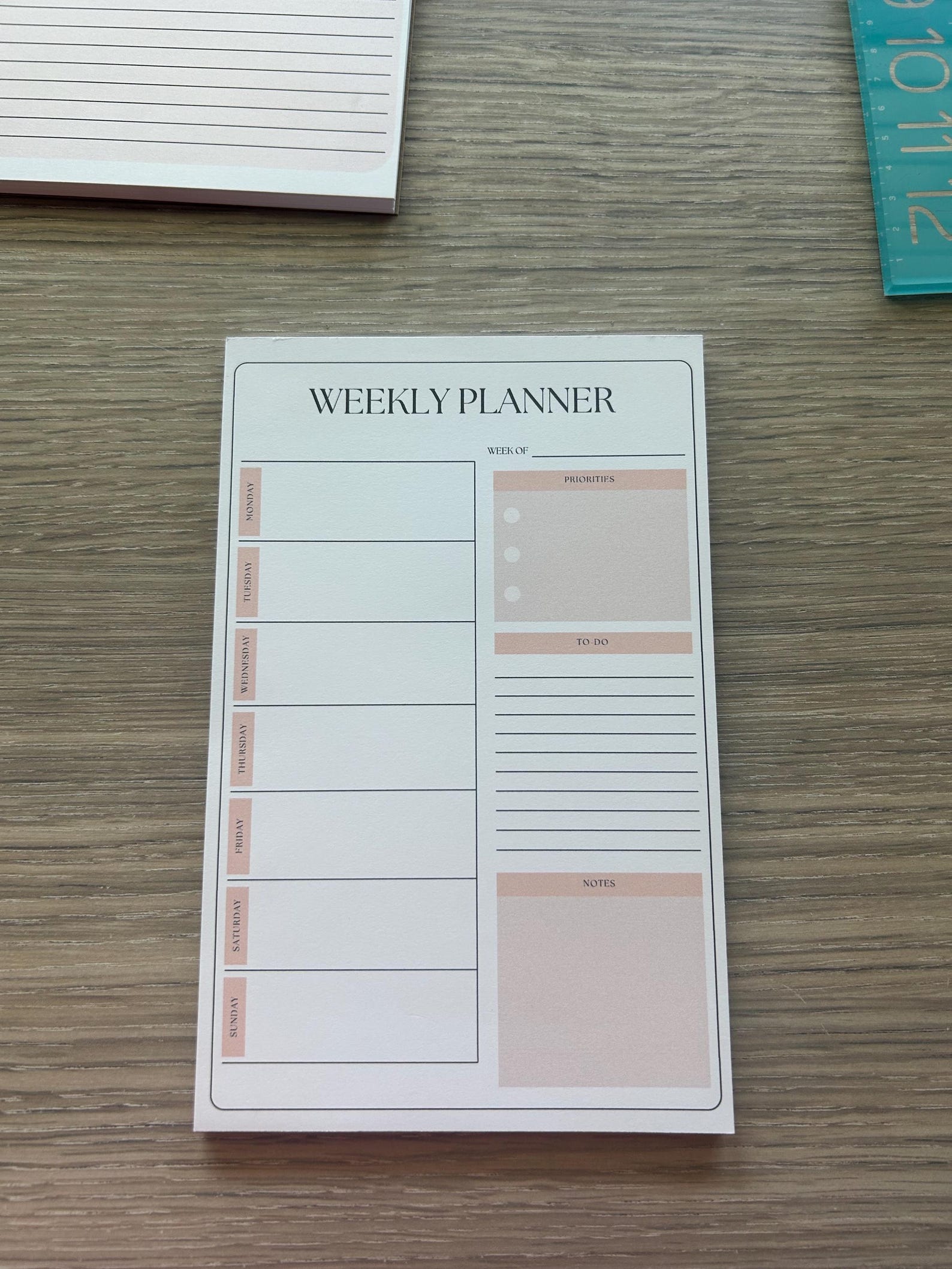 A5 Weekly Planner Notepad – Minimalist Undated To-do List Desk Pad ...