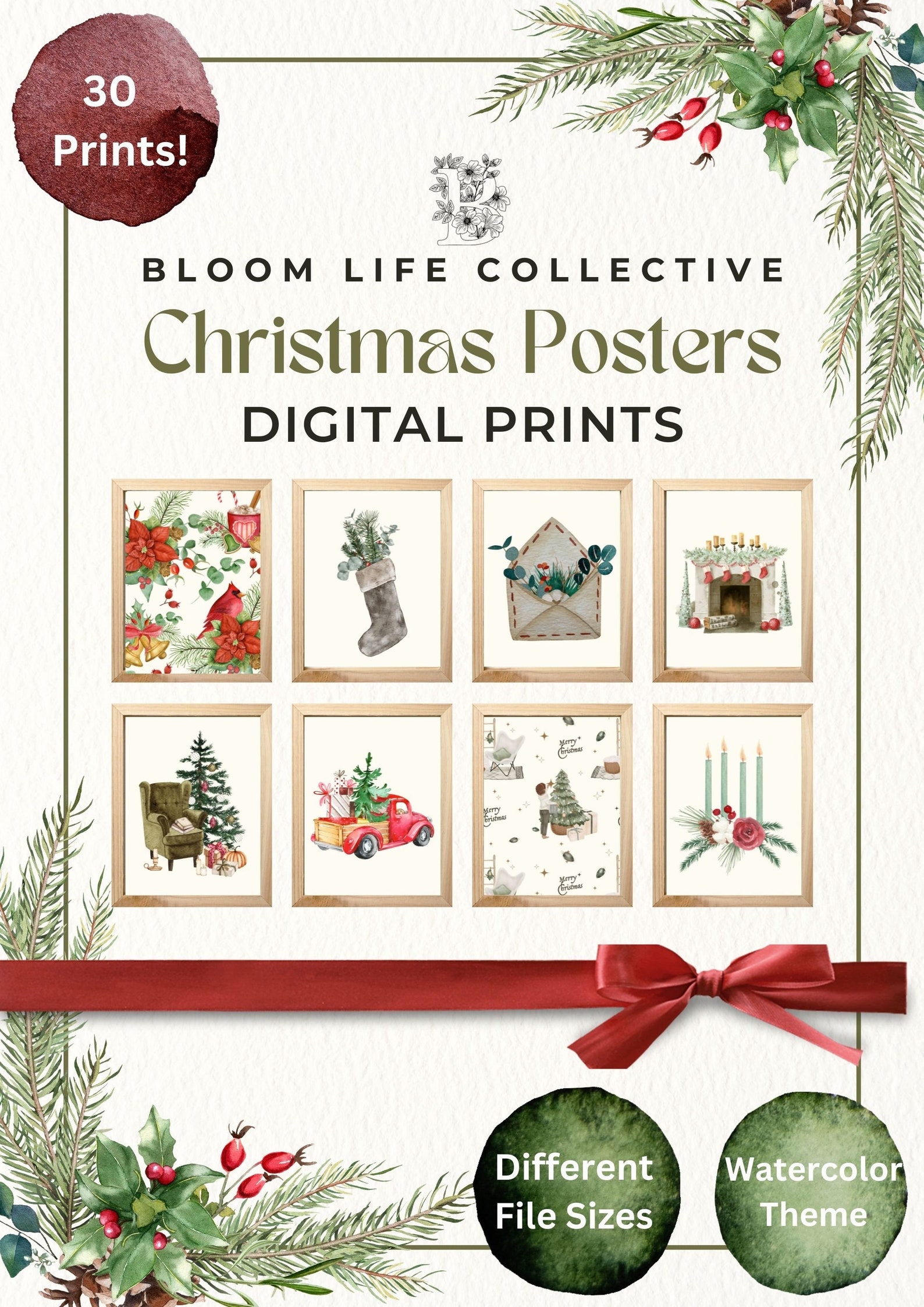 Christmas Printable Wall Art Mega Bundle Set of 30 Christmas Digital ...
