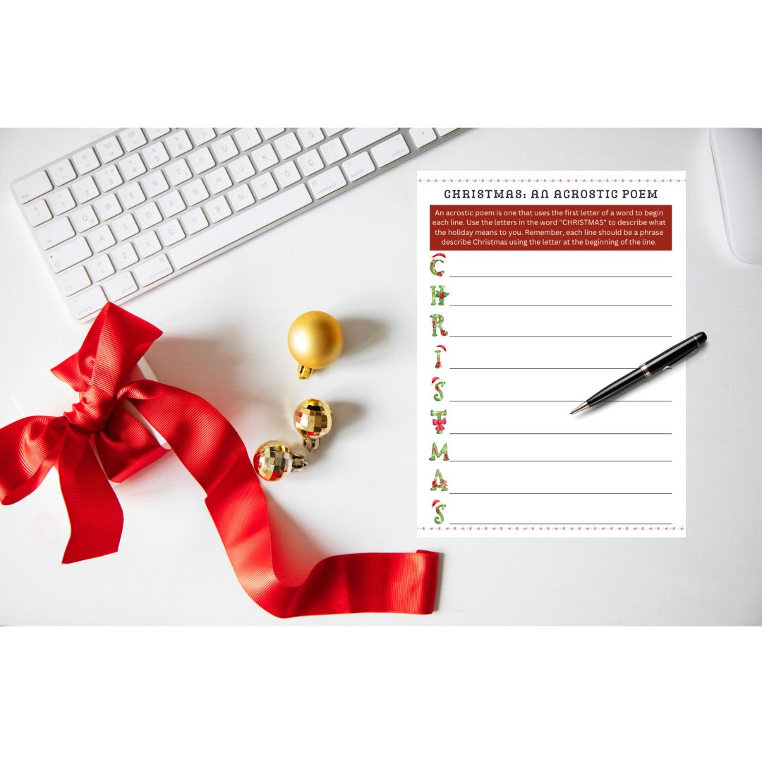 Christmas Poem | Christmas Acrostic Poem | Christmas Printable Activity ...